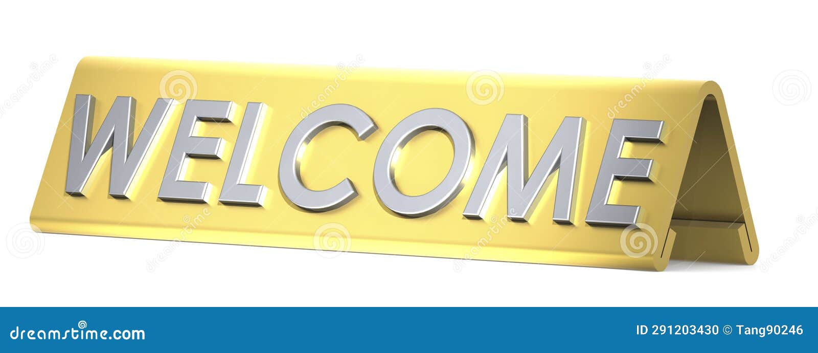 Welcome Word on Golden Banner Stock Illustration - Illustration of ...