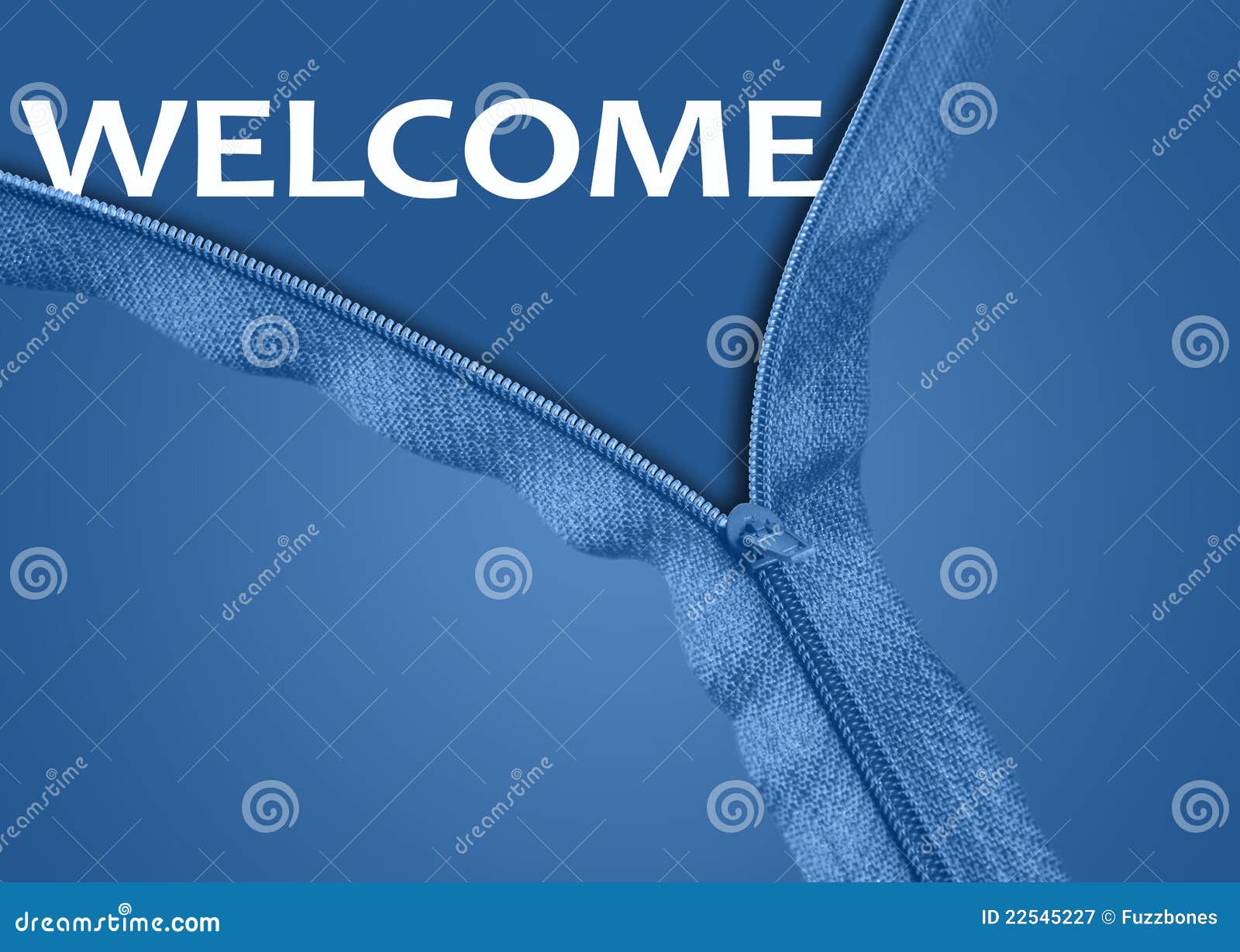 Welcome word under zipper stock image. Image of single - 22545227