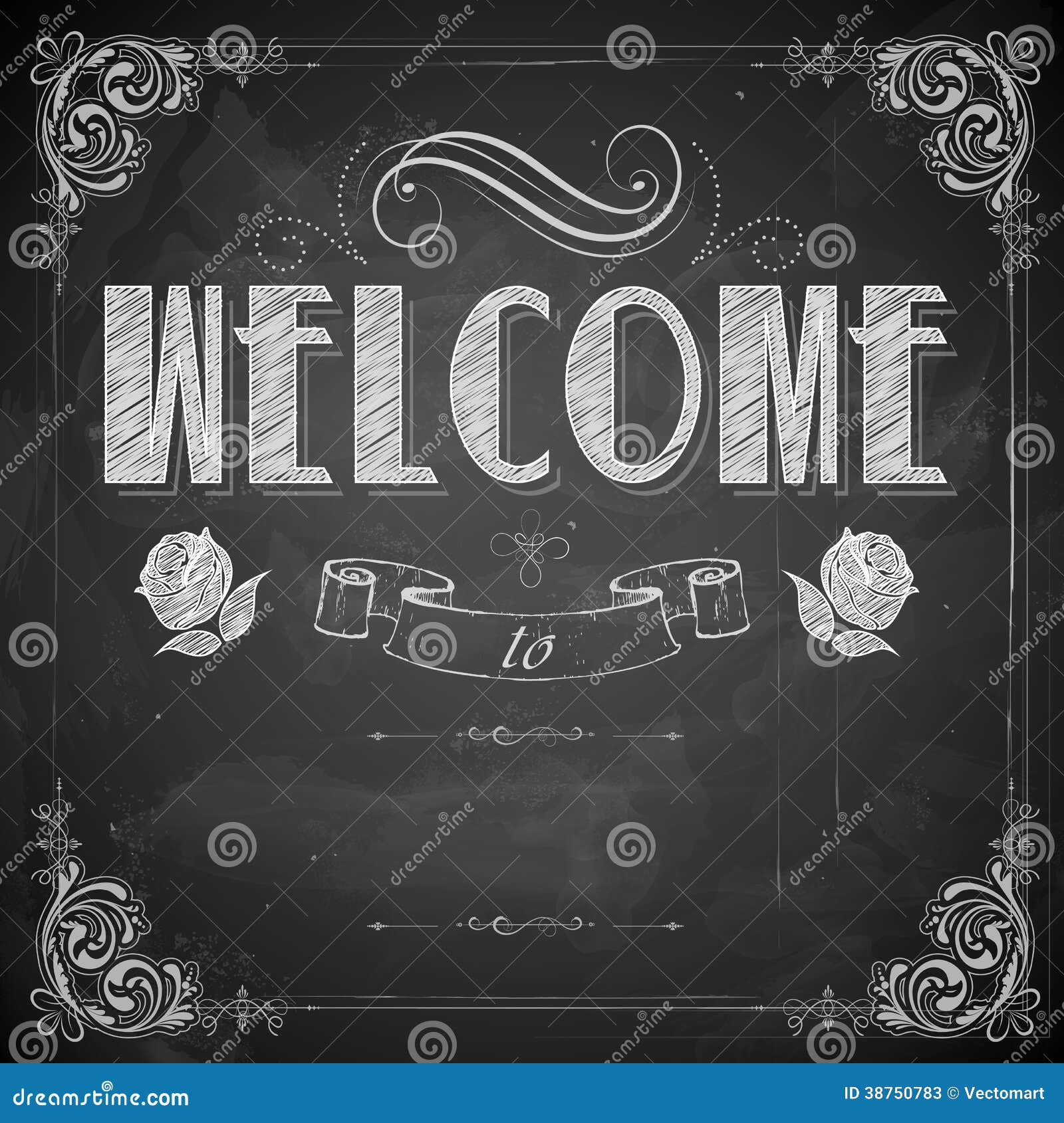 Welcome Written Chalkboard Stock Illustrations – 272 Welcome Written ...