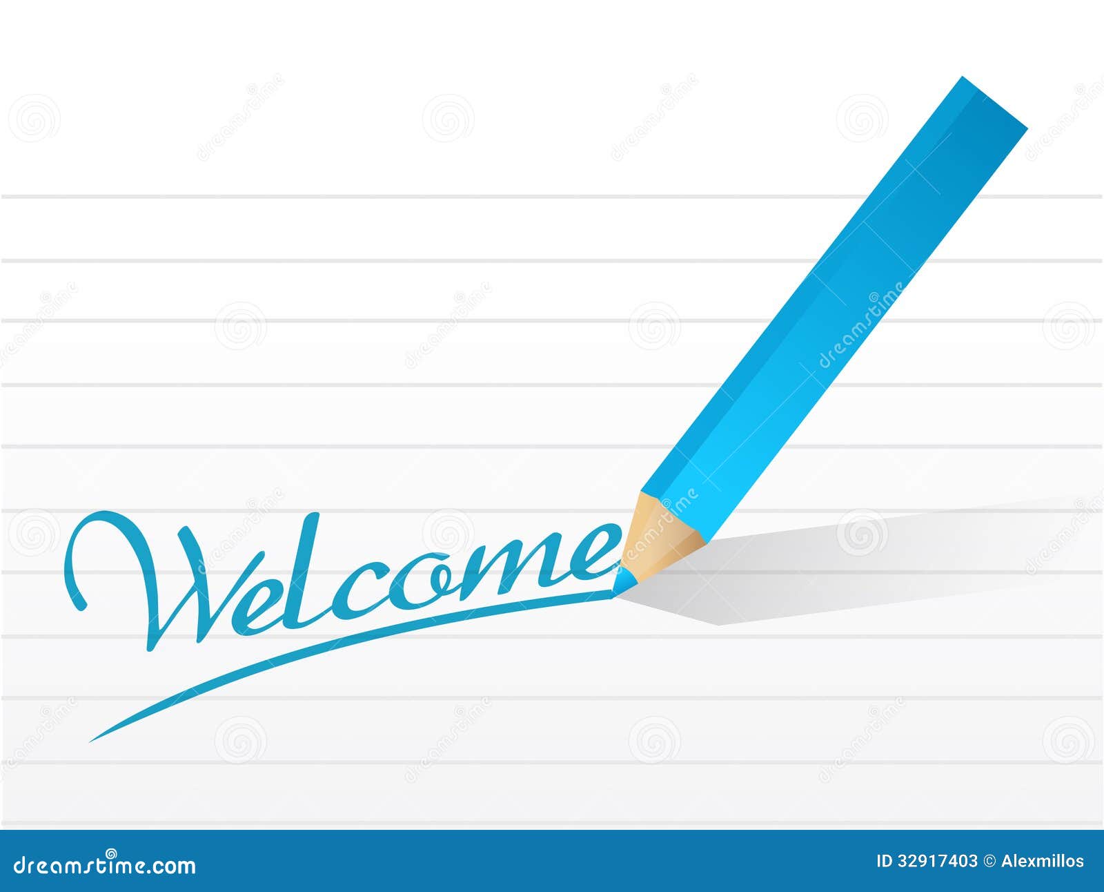 Welcome Written on a Pice of Paper. Illustration Stock Illustration ...