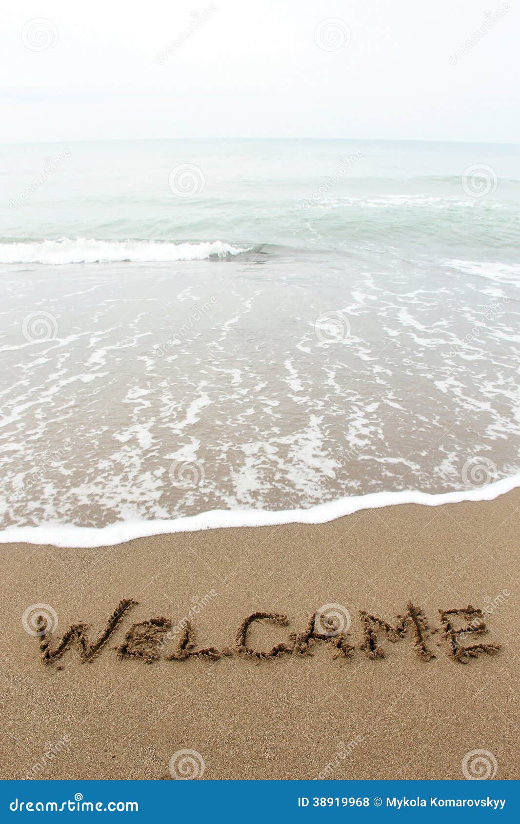 Welcome stock photo. Image of message, shore, tide, beach - 38919968