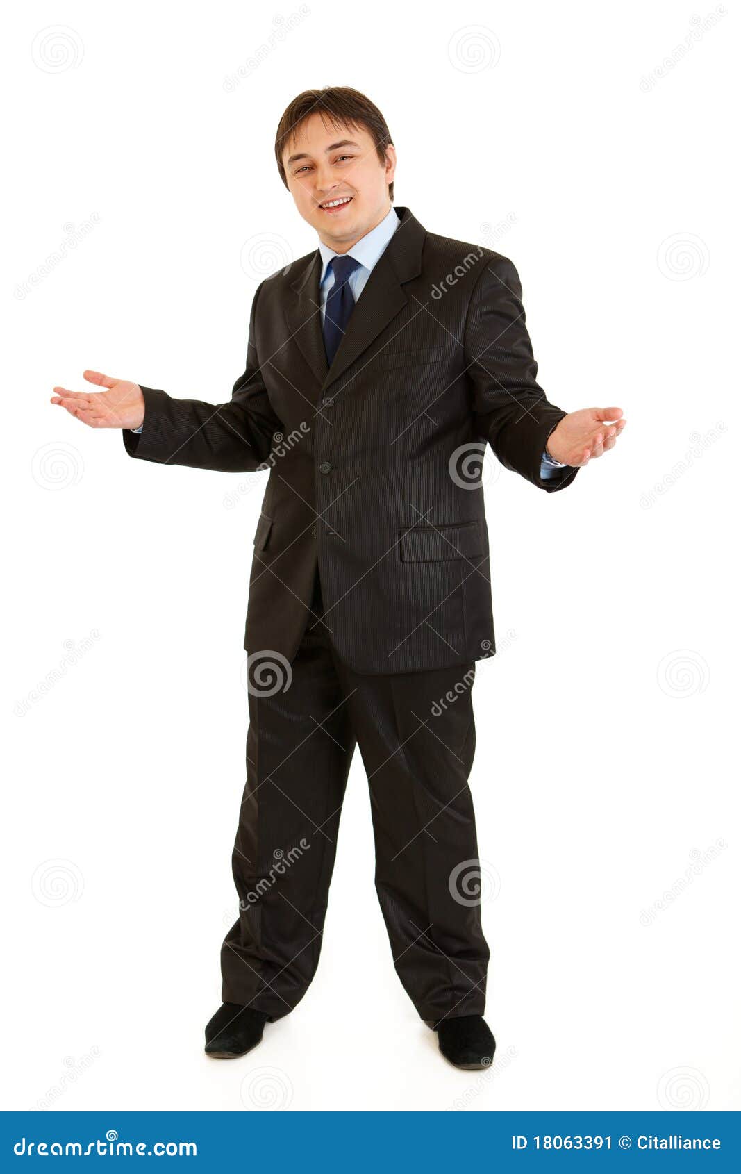 Welcome! Young Businessman Inviting To Cooperation Stock Image - Image ...