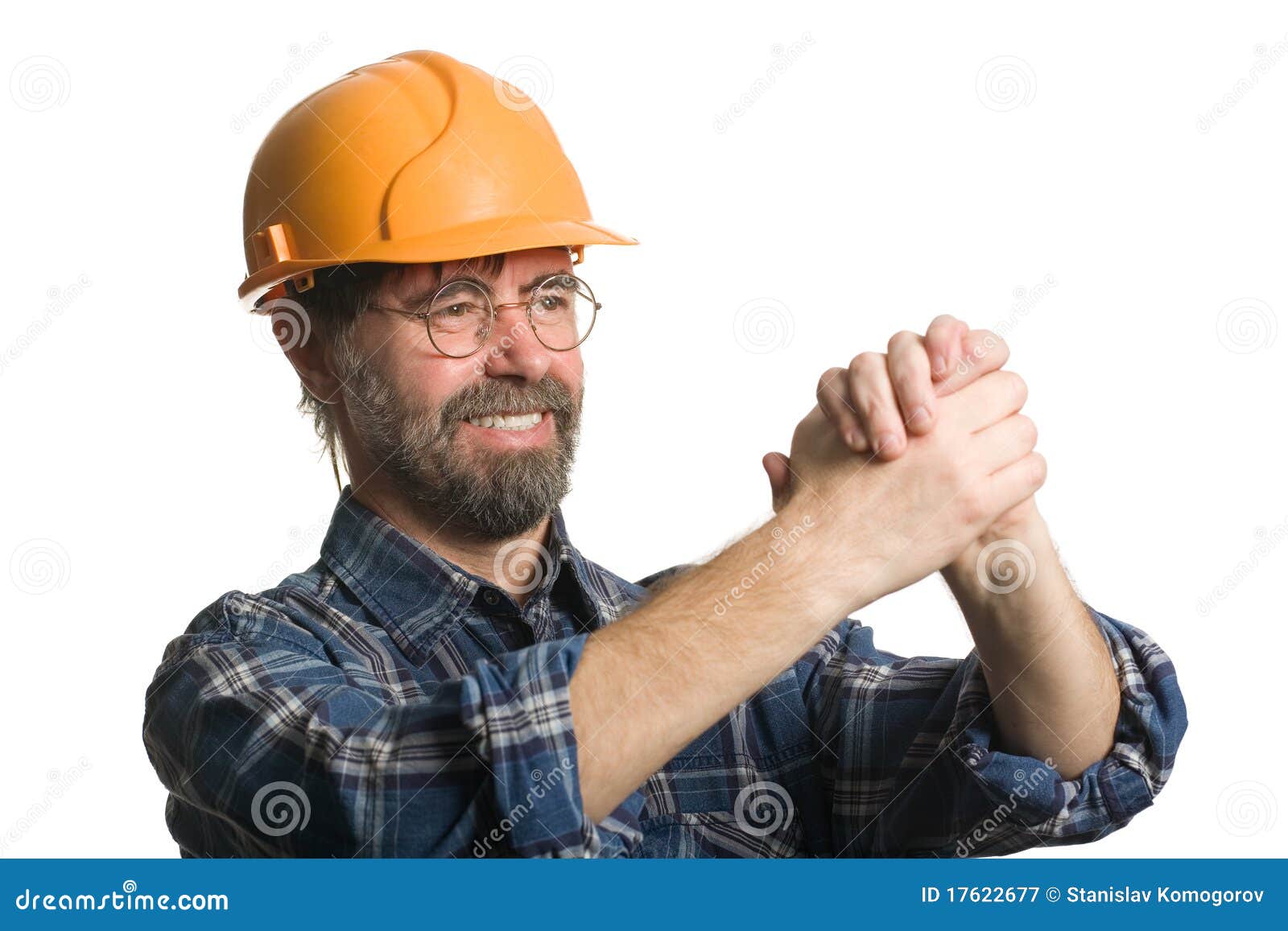 Welcoming Construction Worker Stock Image - Image of hand, handsome ...