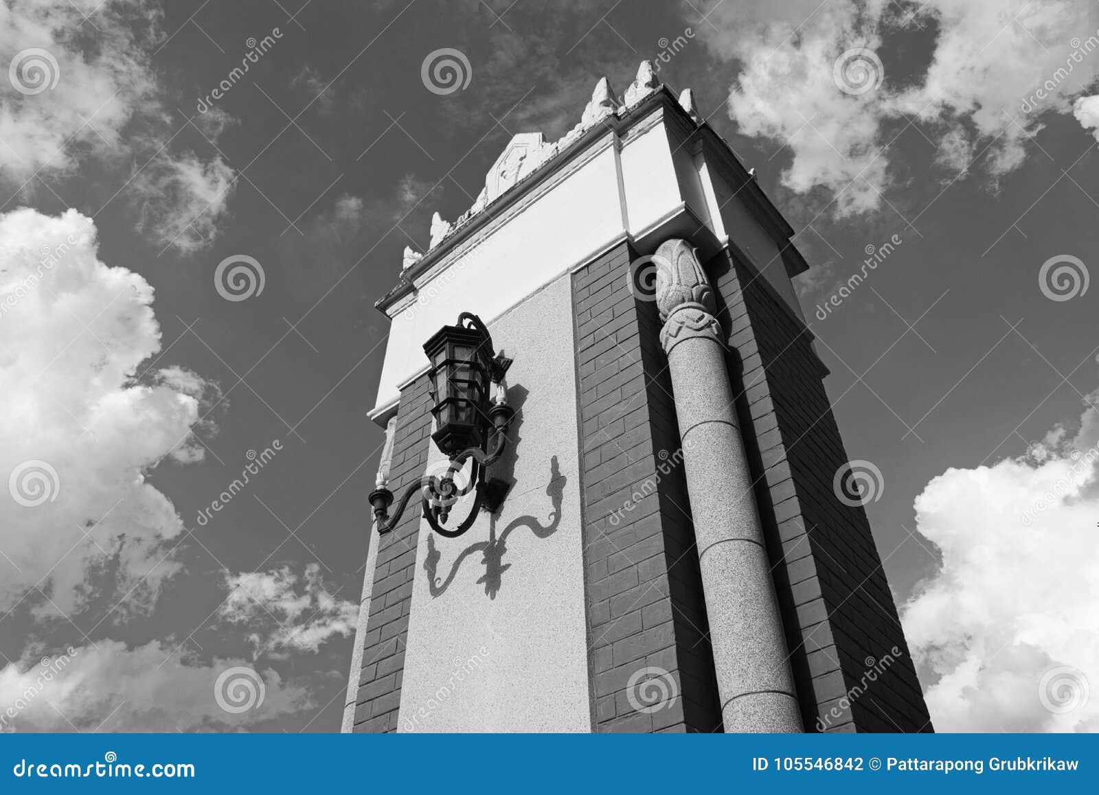 The welcoming gate pillar. stock photo. Image of welcoming - 105546842