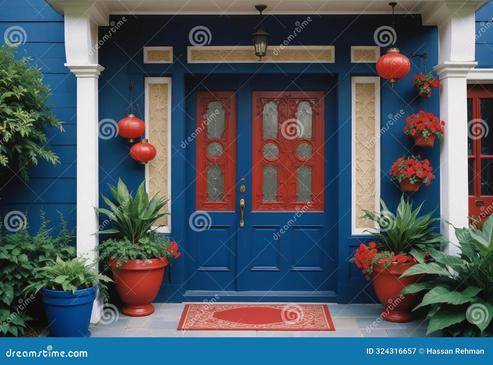 Welcoming Guests into a World of Warmth and Style Stock Illustration ...
