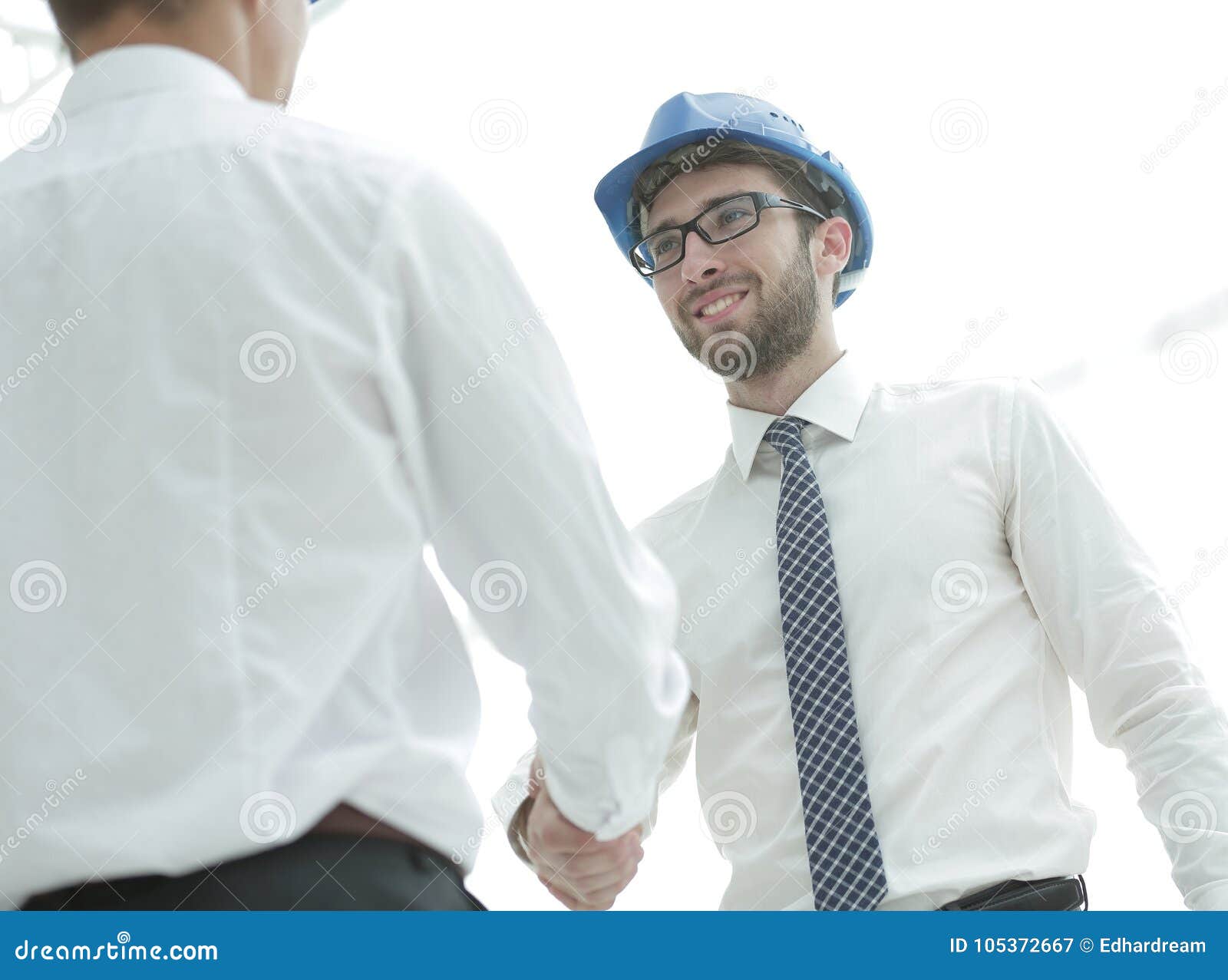Handshake Architect and Civil Engineer Stock Image - Image of builder ...