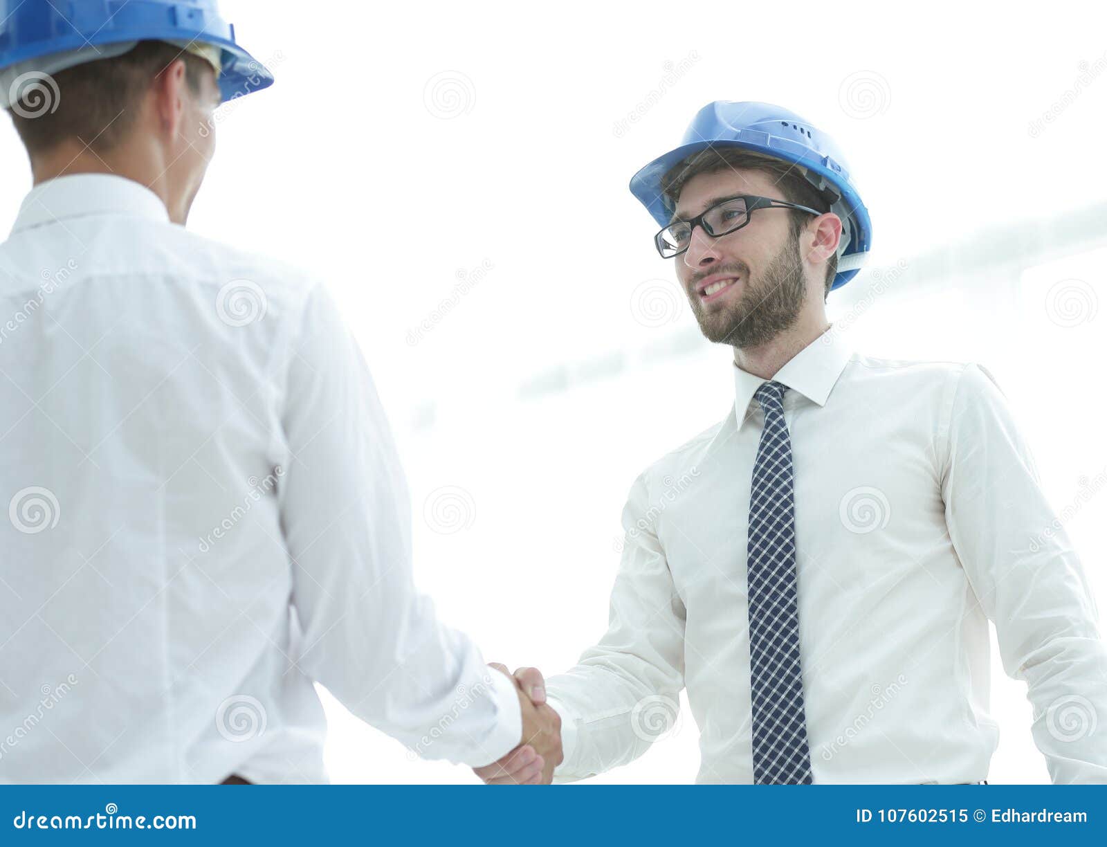Handshake Architect and Civil Engineer Stock Image - Image of design ...