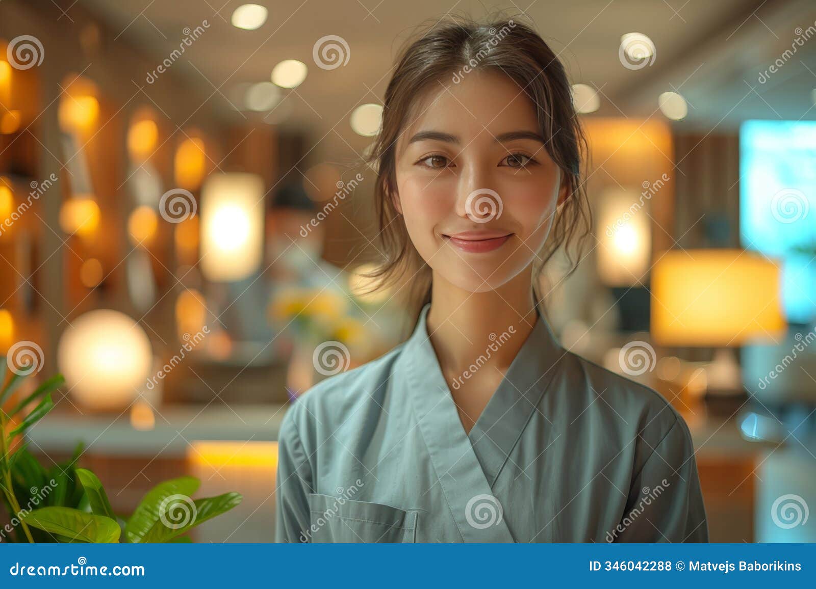 Welcoming Hotel Receptionists in Uniforms Providing Friendly Service at ...