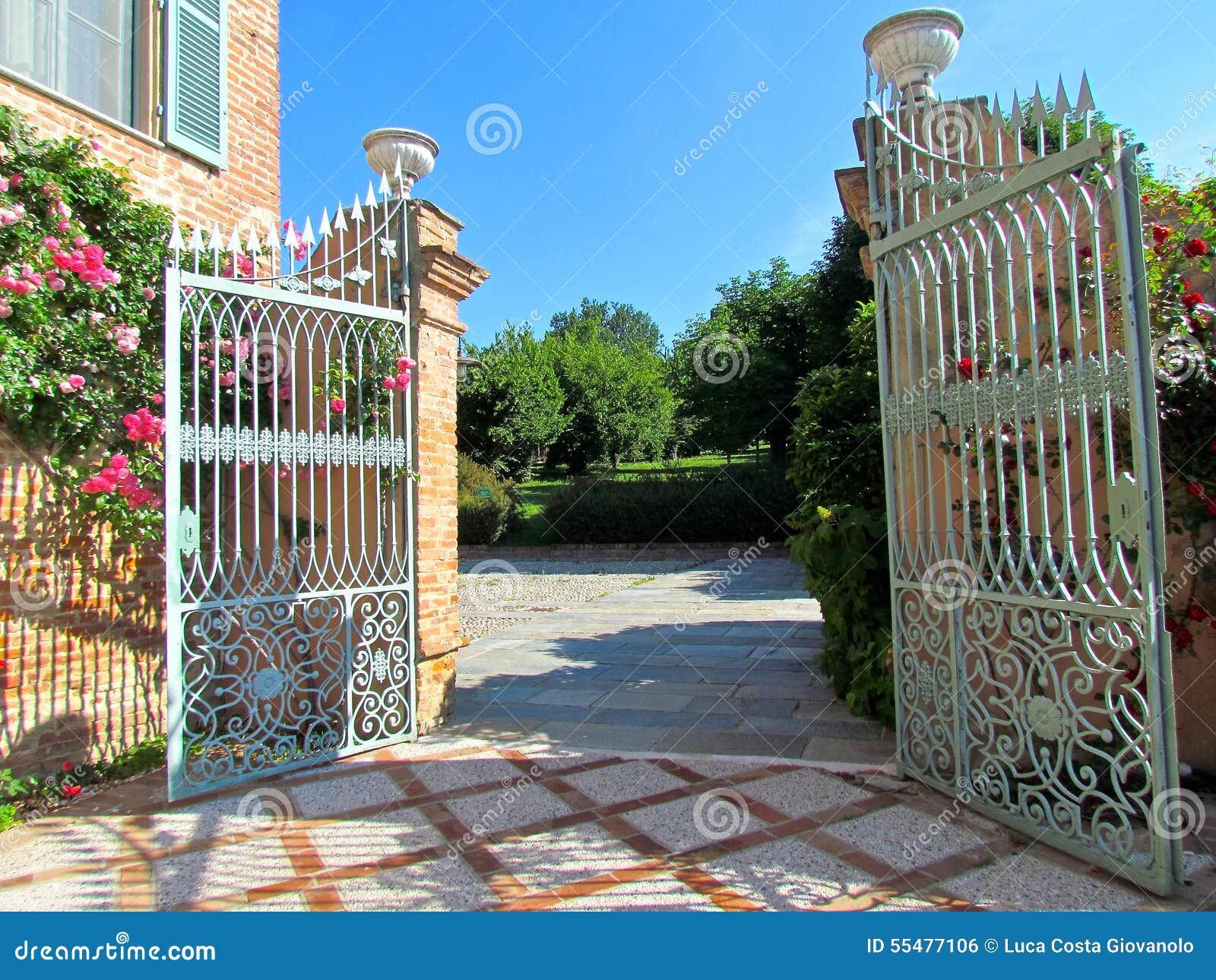 Welcoming open gate stock photo. Image of open, opening - 55477106