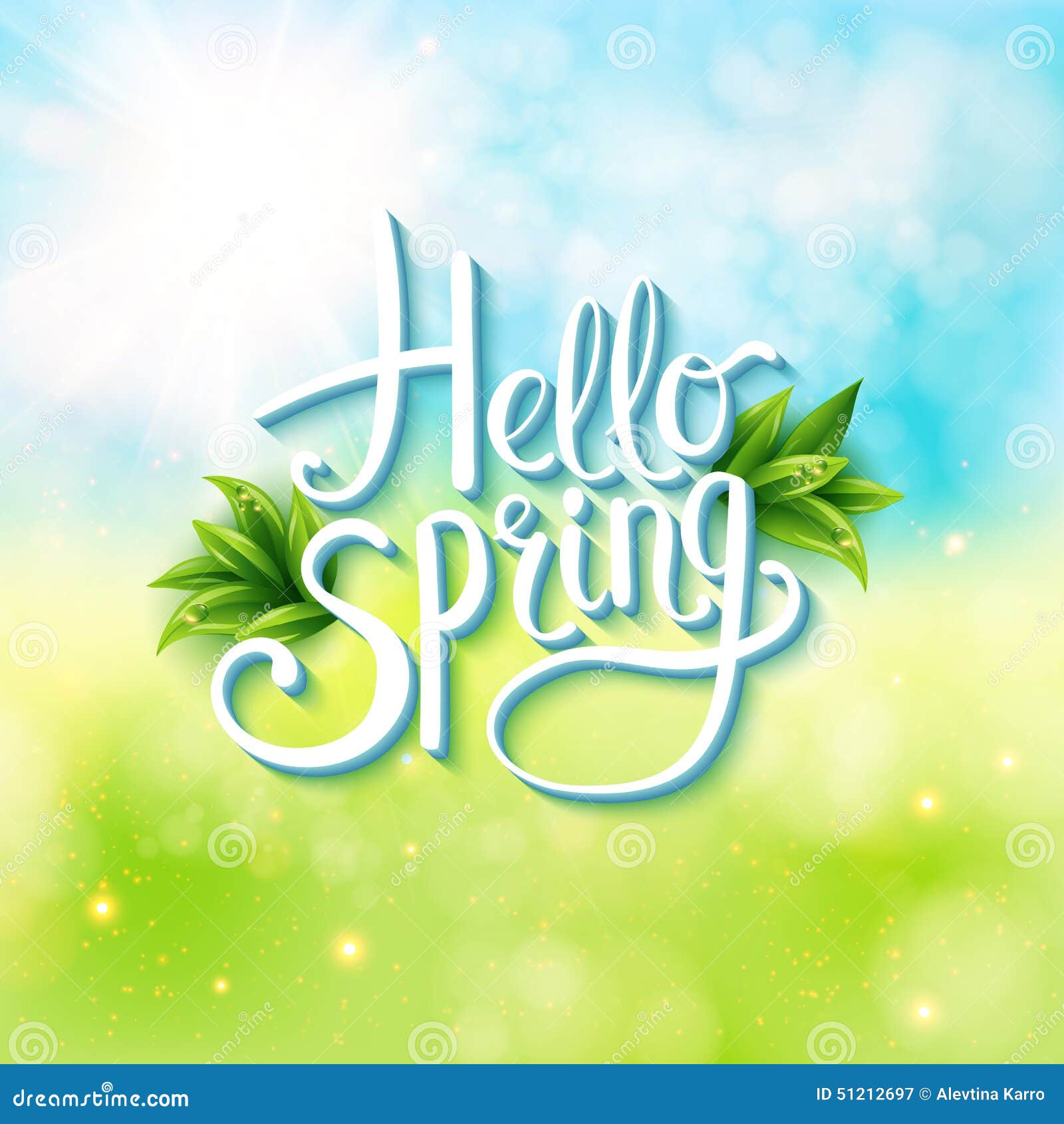 Welcoming the Springtime - Hello Spring Stock Vector - Illustration of ...