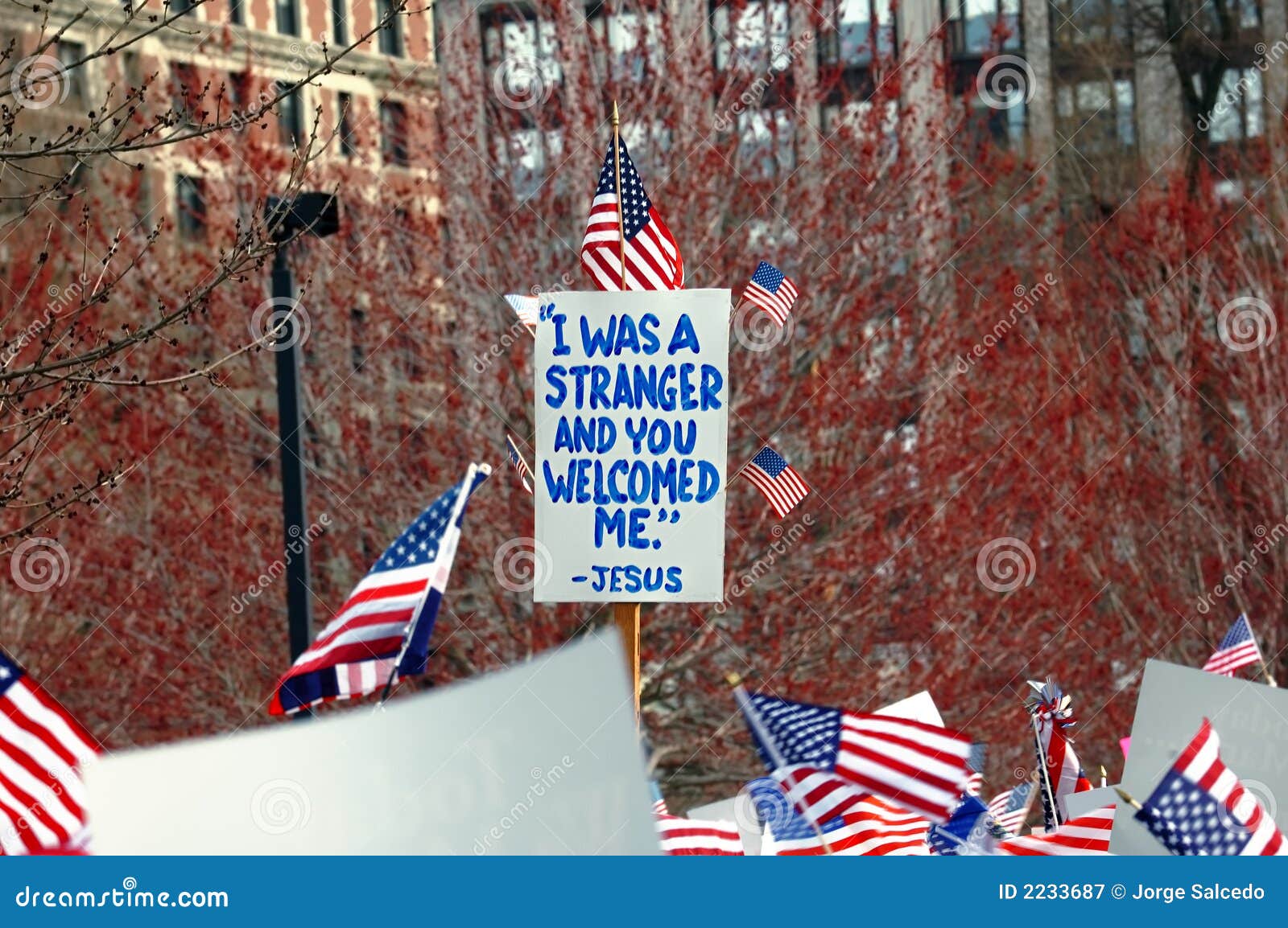 Welcoming strangers stock image. Image of flag, issues - 2233687