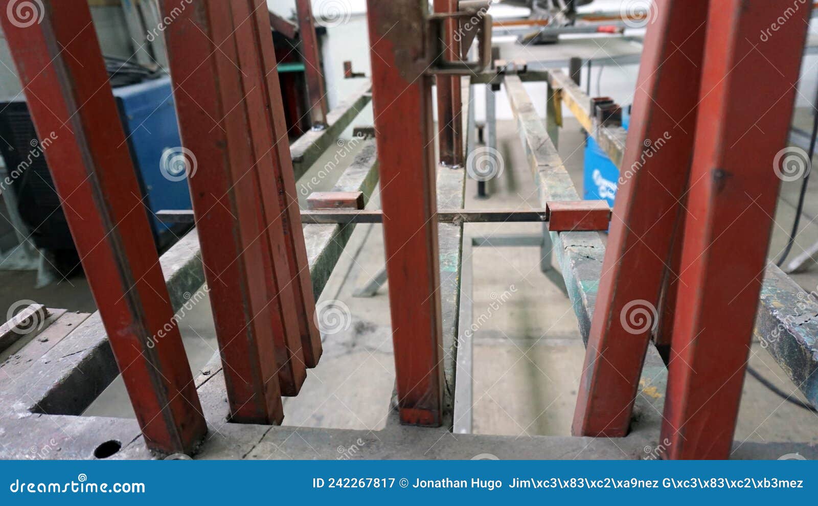 Weld Workshop Metallic Bars Stock Image - Image of table, used: 242267817