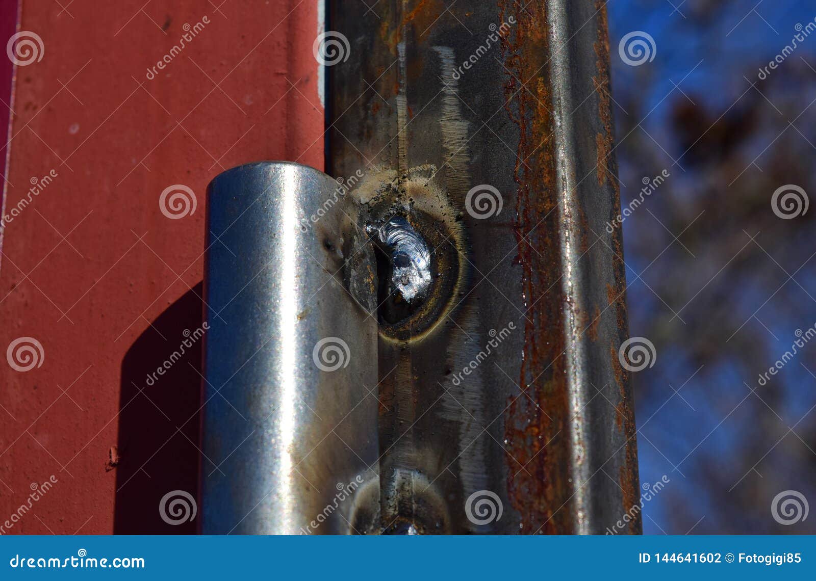 The welded loops for gate stock photo. Image of dirty - 144641602