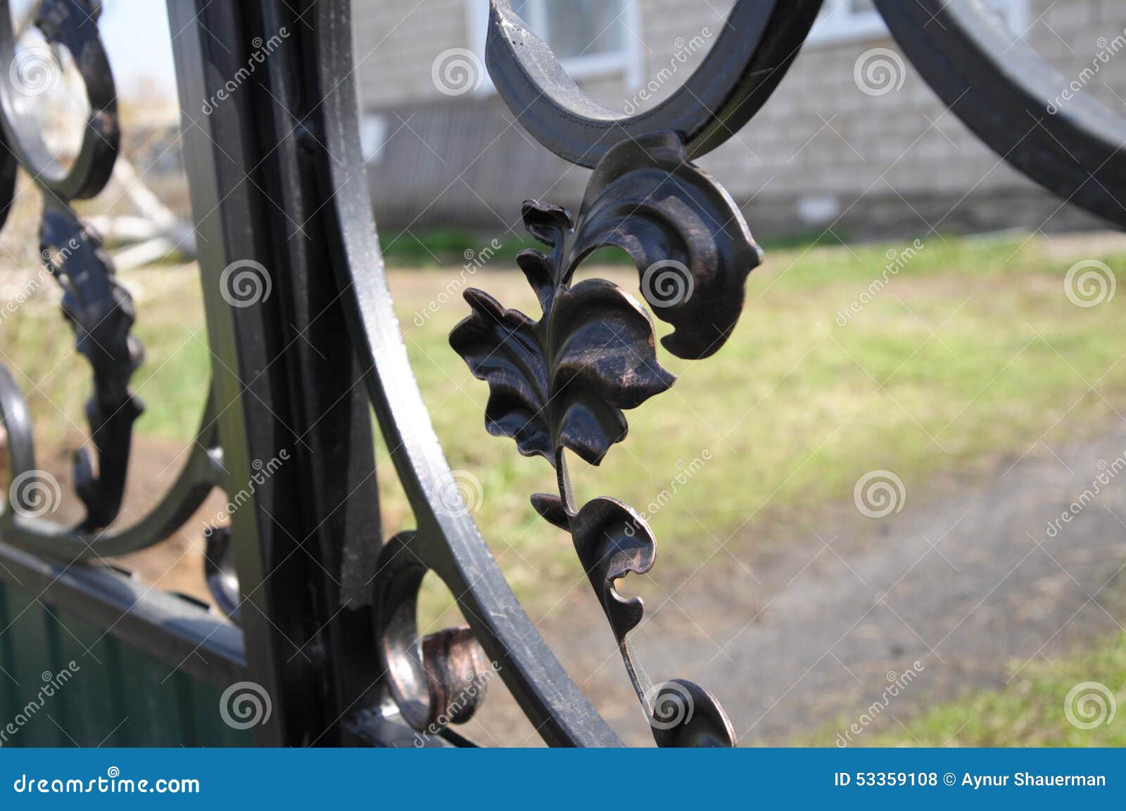 Welded iron metallic leaf stock photo. Image of decorative - 53359108