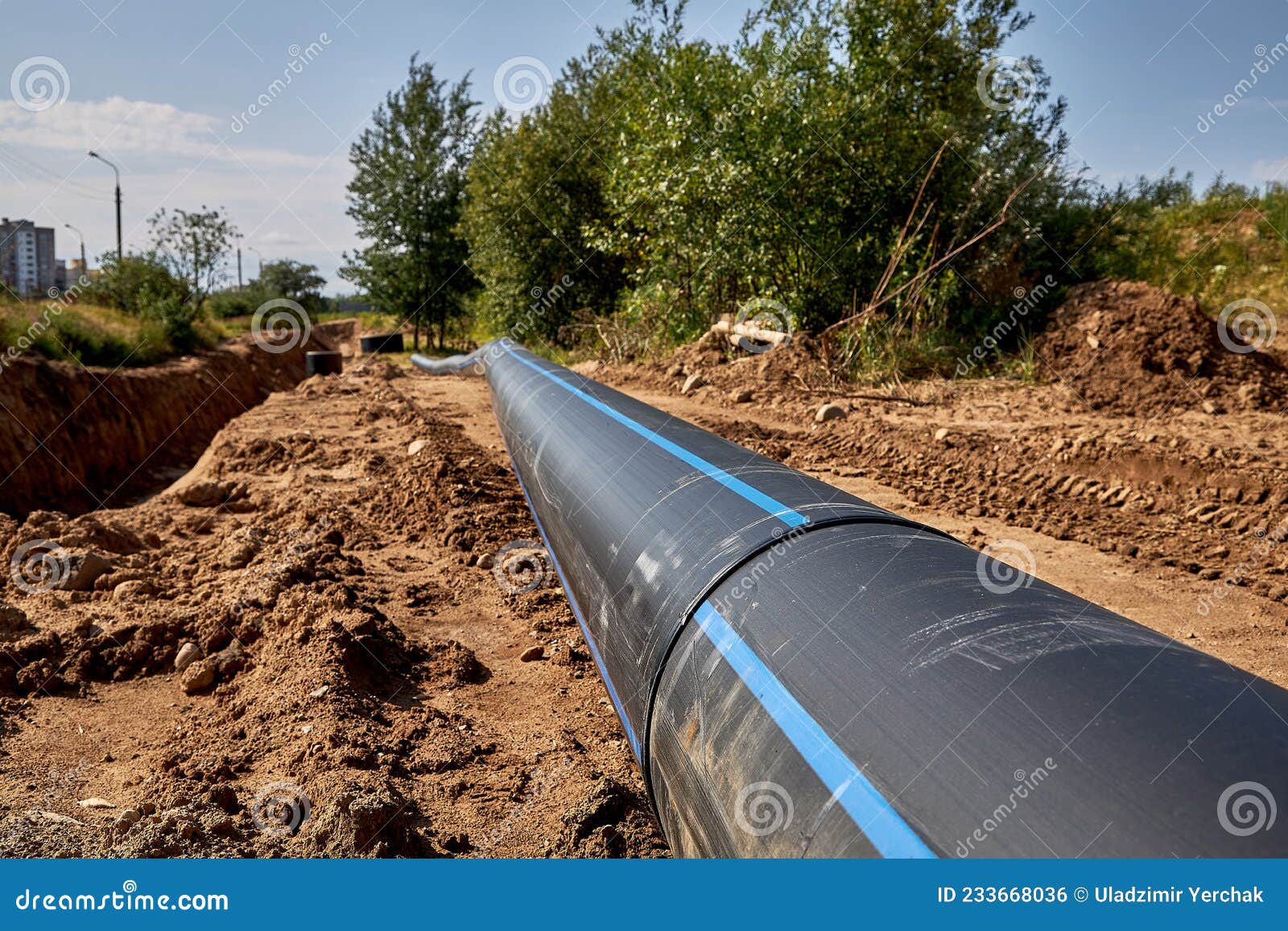 The Welded Lash of the Water Pipe Lies before Installation.Civil ...