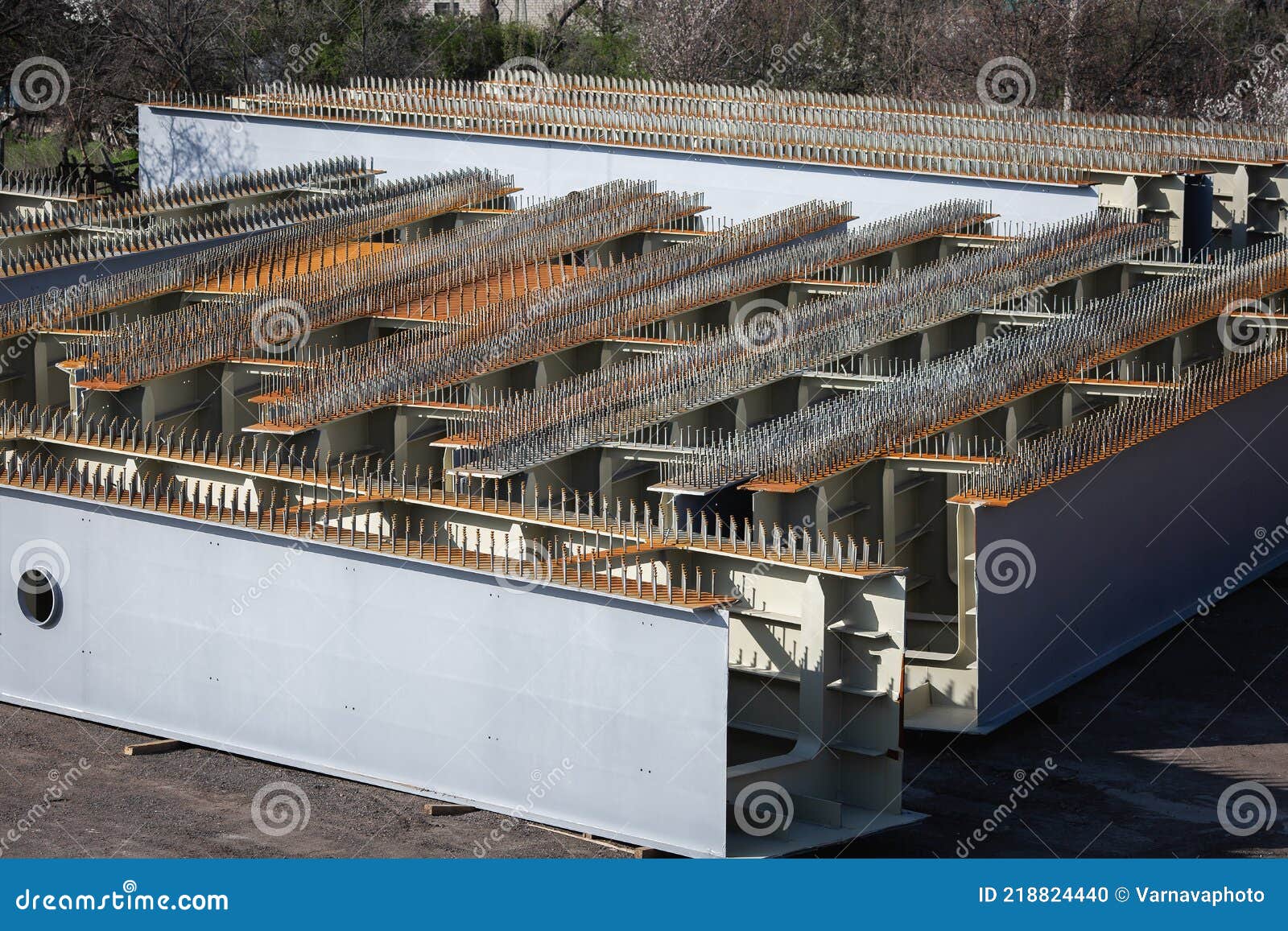 Welded Load-bearing Beams for Road Bridge Construction. Stock Photo ...