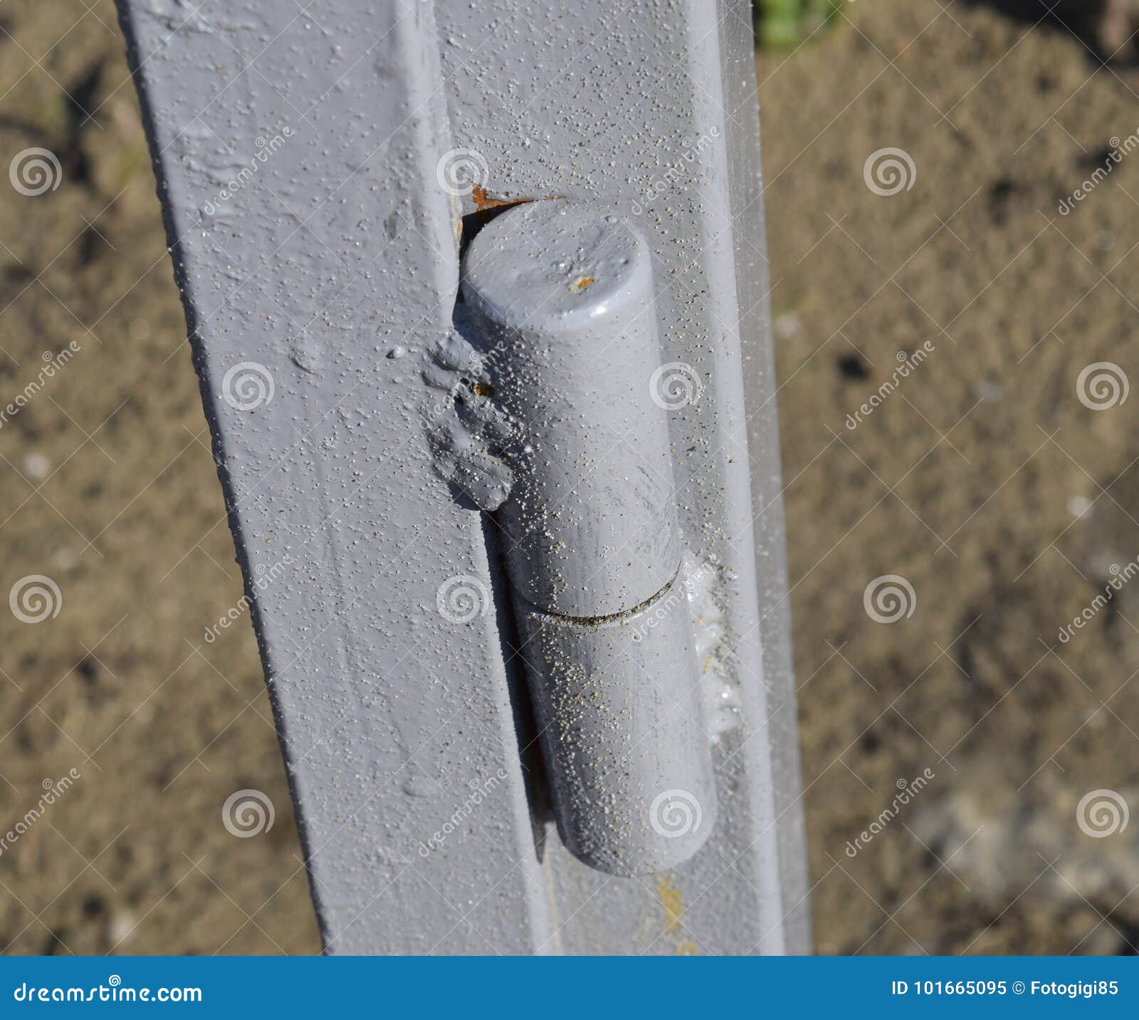 The welded loops for gate stock image. Image of burns - 101665095