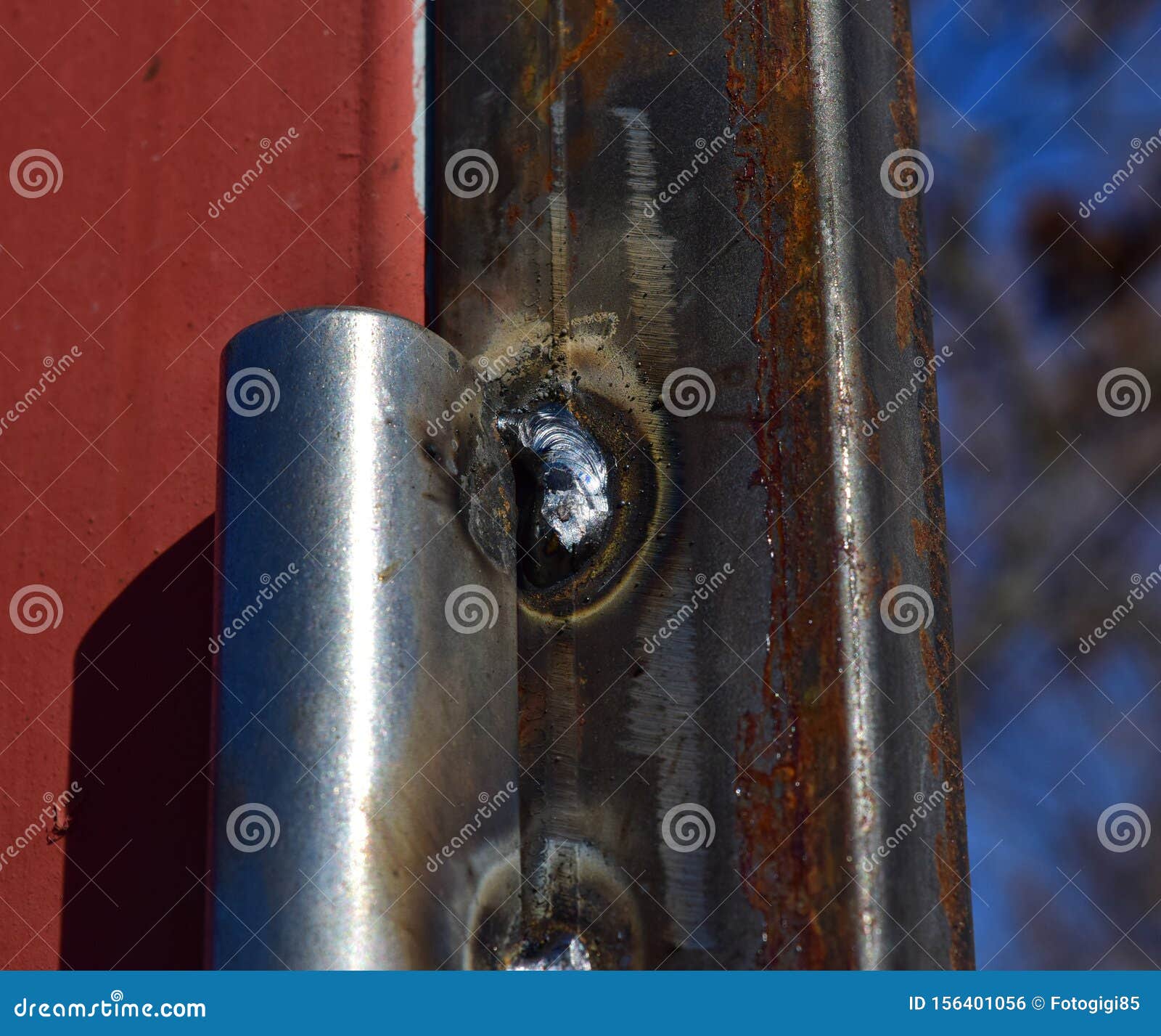 The welded loops for gate stock photo. Image of heavy - 156401056