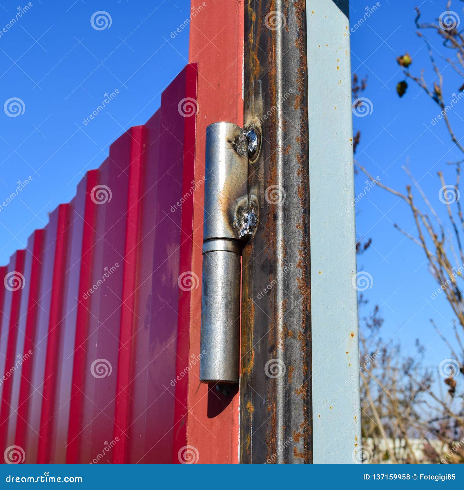 The welded loops for gate stock photo. Image of limits - 137159958