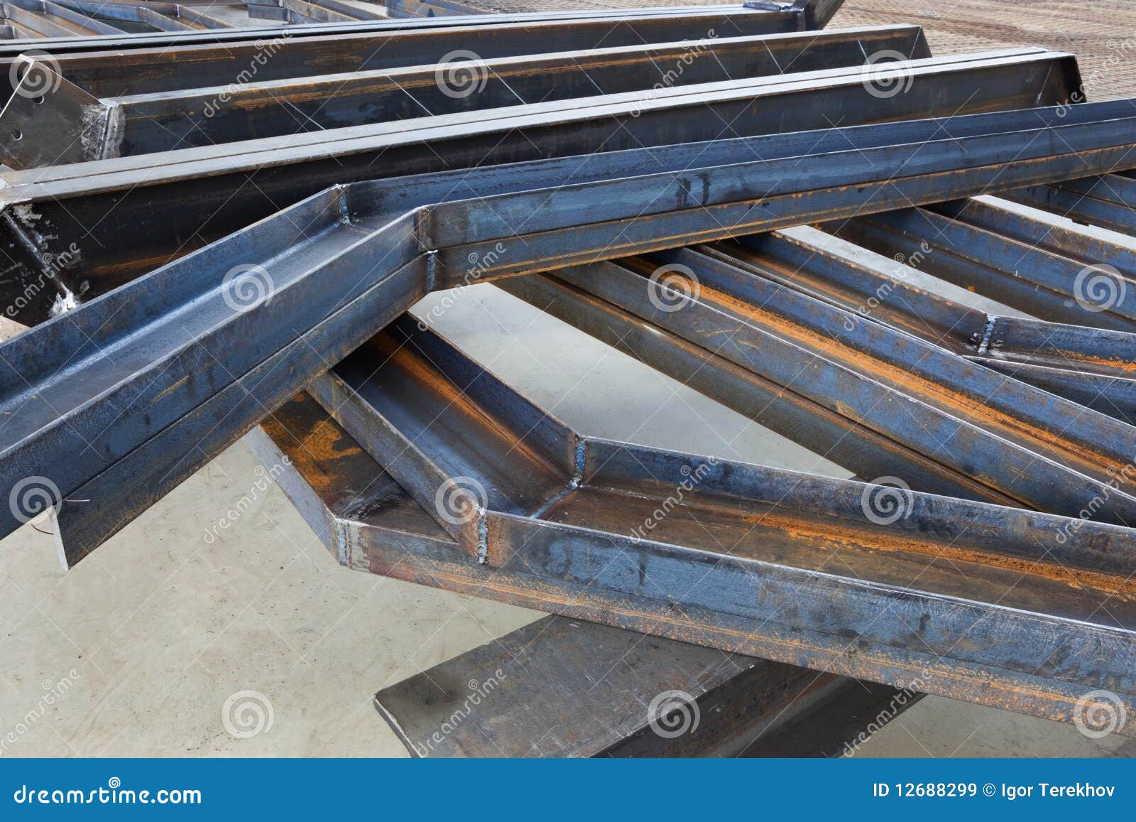 Welded metal beams stock image. Image of hardness, material - 12688299