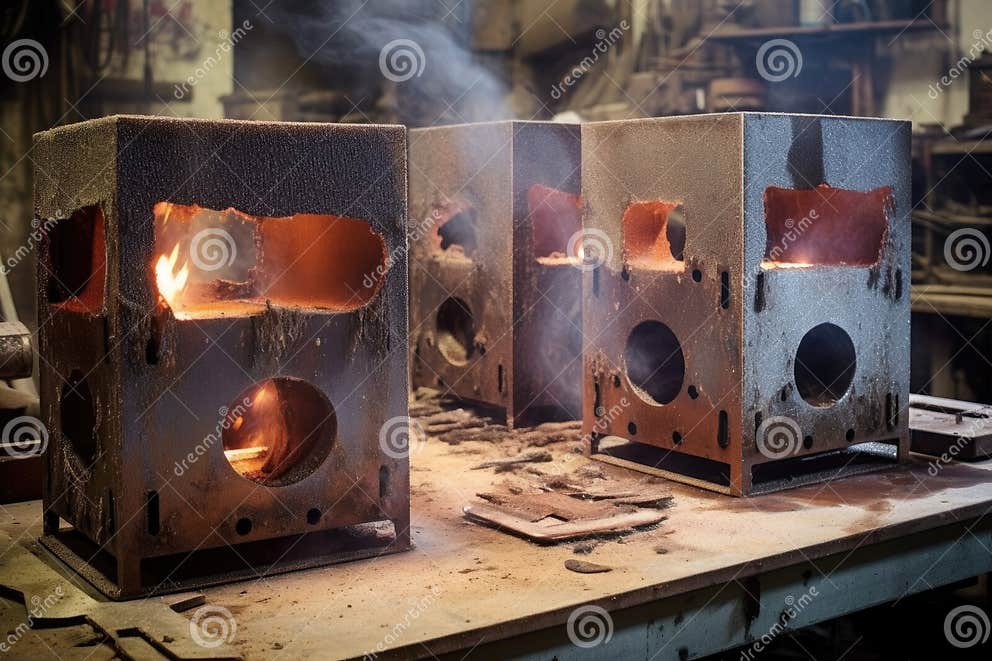 Welded Metal Pieces Cooling Down after Process Stock Image - Image of ...