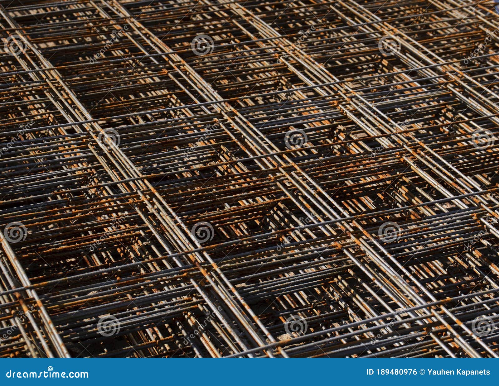 Welded Metal Wire Mesh Slightly Rusty for Construction Work Stock Photo ...