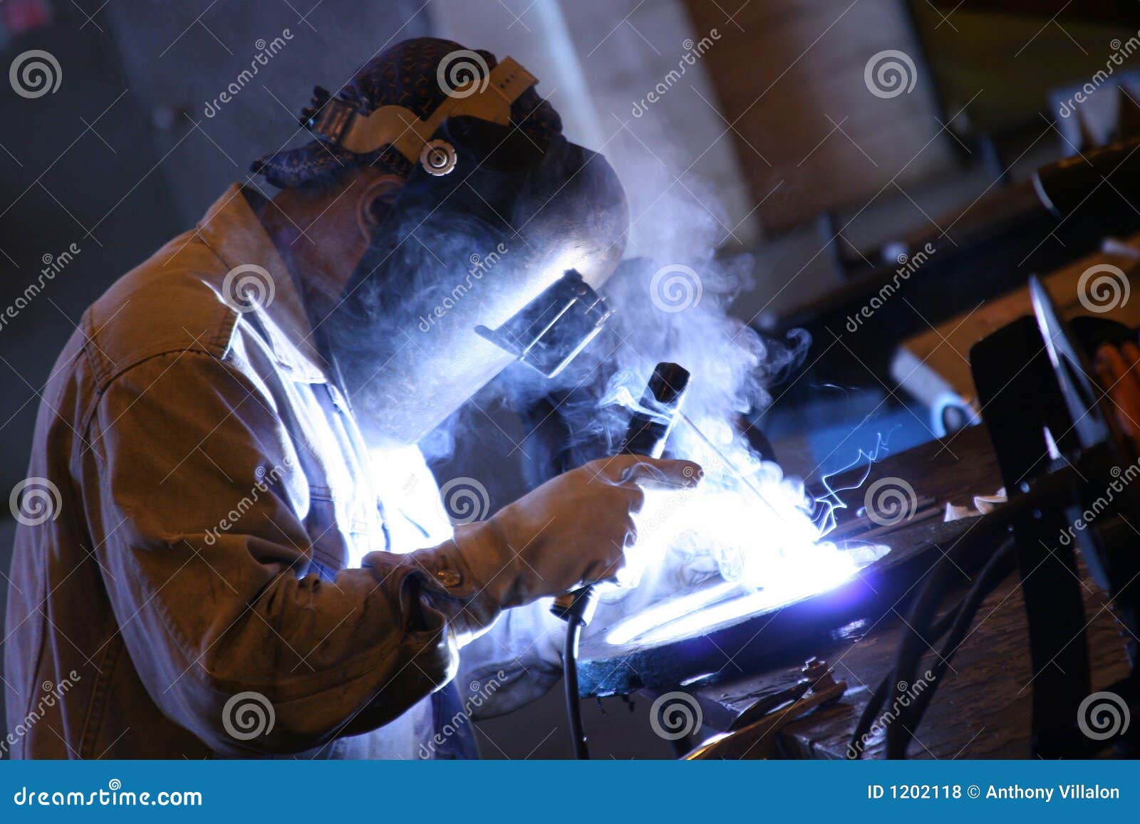 Welder Weld Root Weld From Inside Of Big Pipe Royalty-Free Stock ...