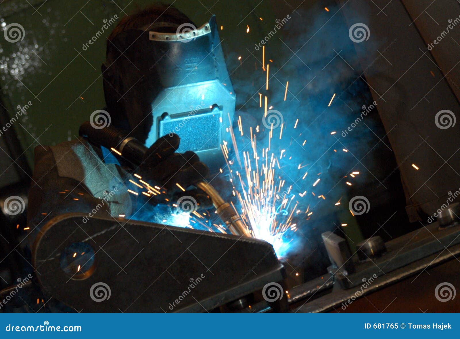 Welder stock image. Image of industrie, trade, spark, factory - 681765