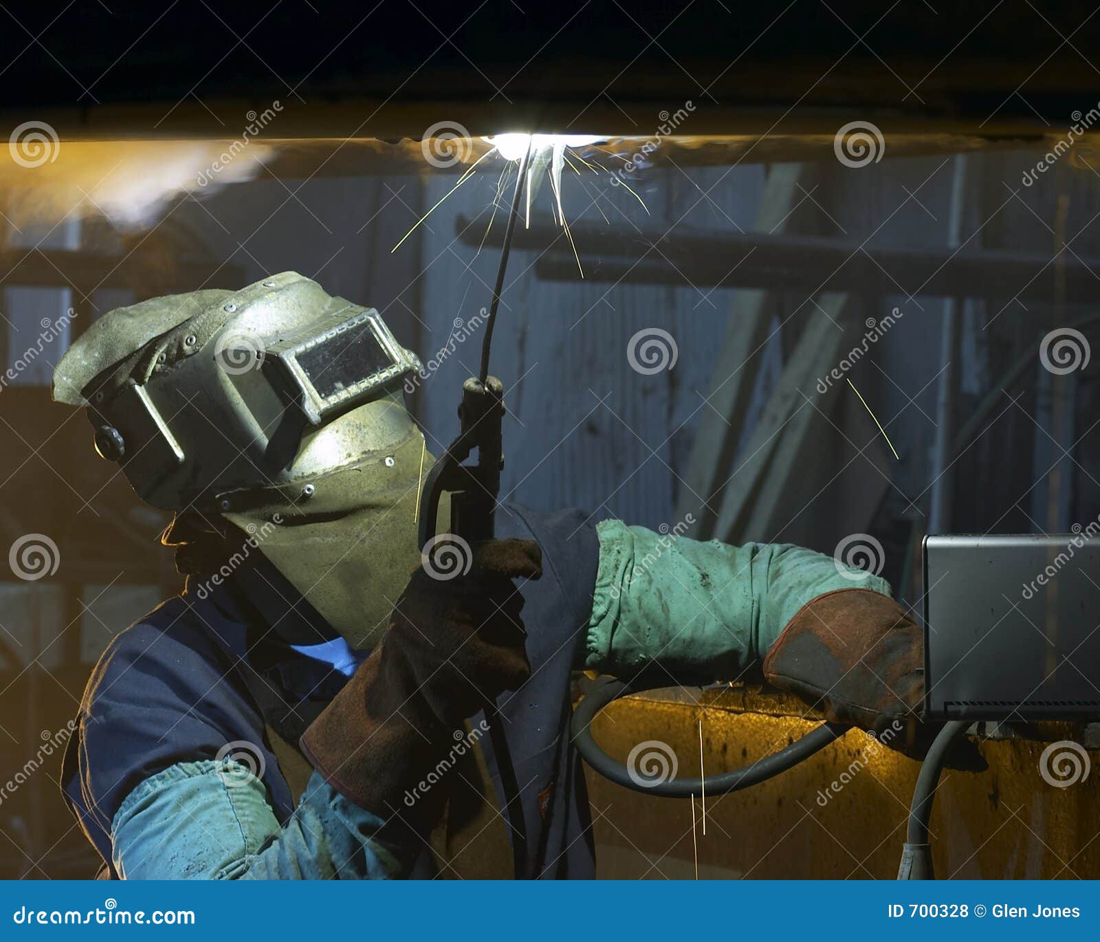 MIG-MAG Welder Overhead Welding Royalty-Free Stock Photography ...