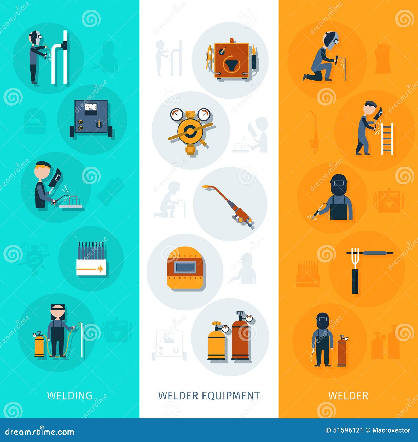 Welder Banner Vertical stock vector. Illustration of machine - 51596121