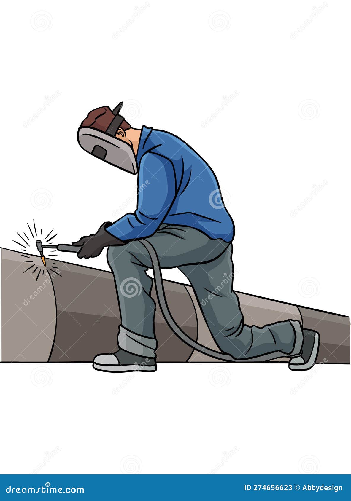 Welder Cartoon Colored Clipart Illustration Stock Vector - Illustration ...