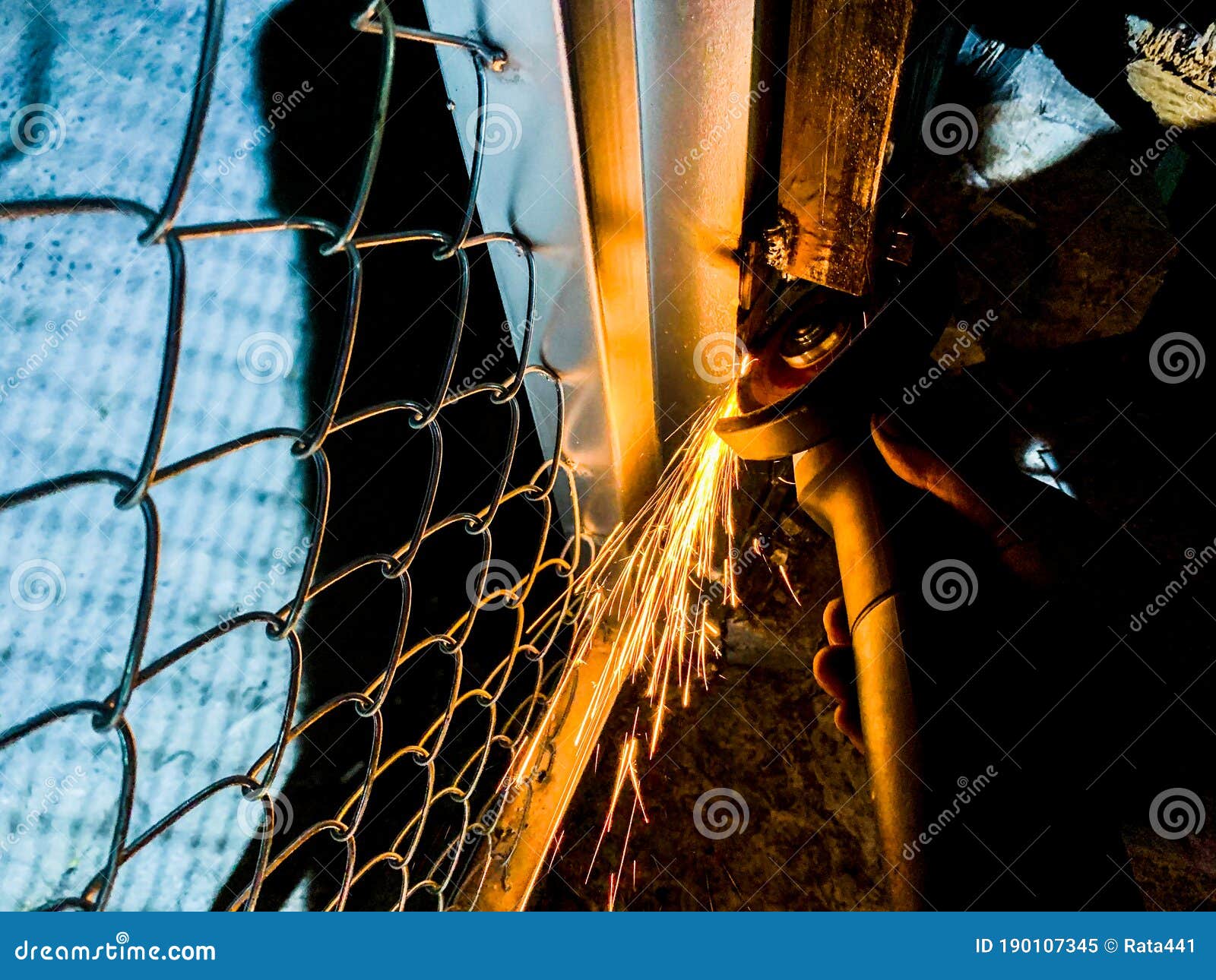 Professional Mechanic is Cutting Steel Metal with Rotating Diamond ...