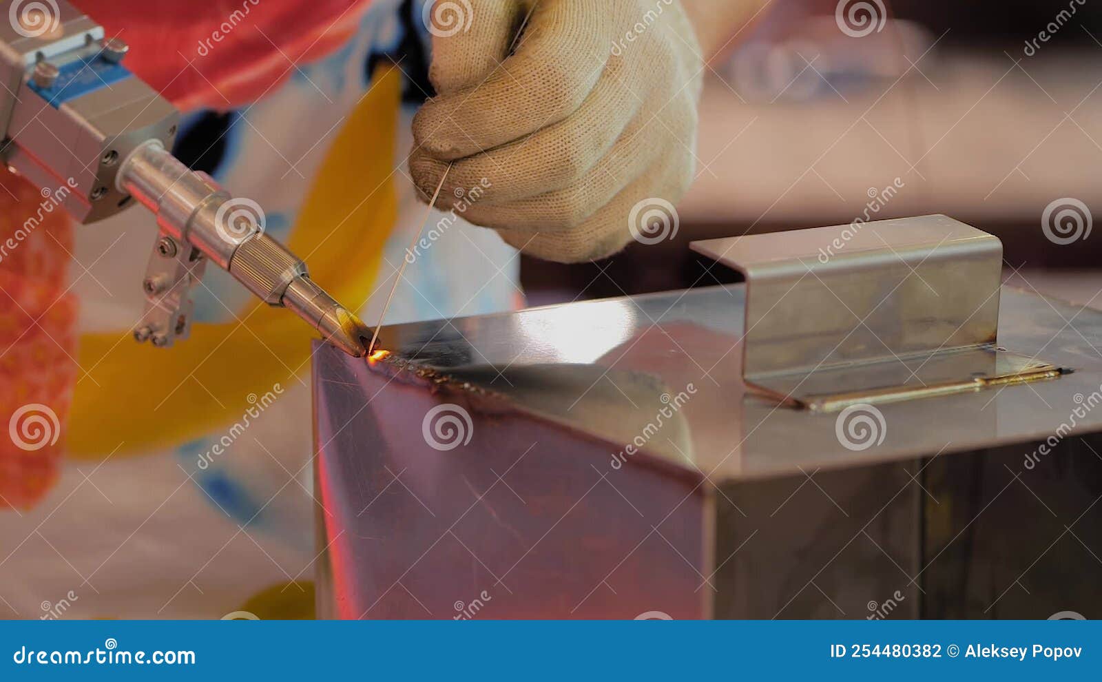Welder Hands Using Handheld Laser Welding Machine - Slow Motion, Close ...