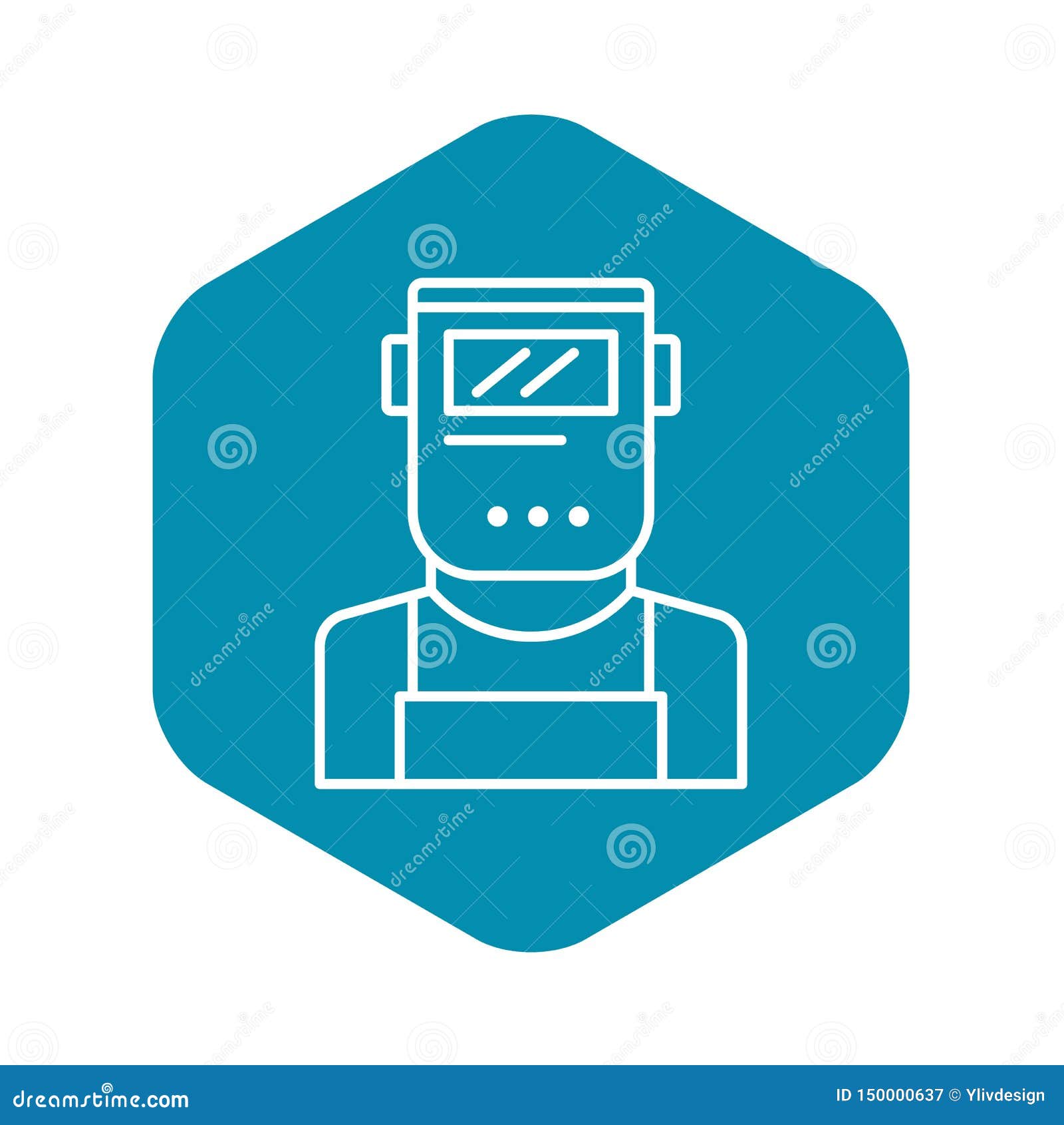 Welder Man Icon, Outline Style Stock Vector - Illustration of ...