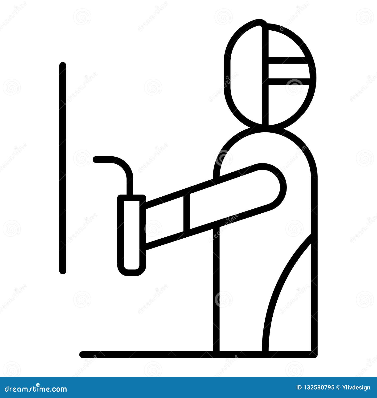 Welder Man Icon, Outline Style Stock Vector - Illustration of pictogram ...