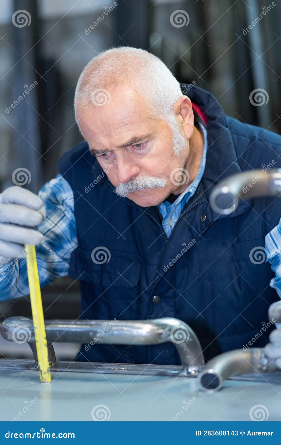 Welder Measuring Level Handle from Surface Stock Image - Image of ...