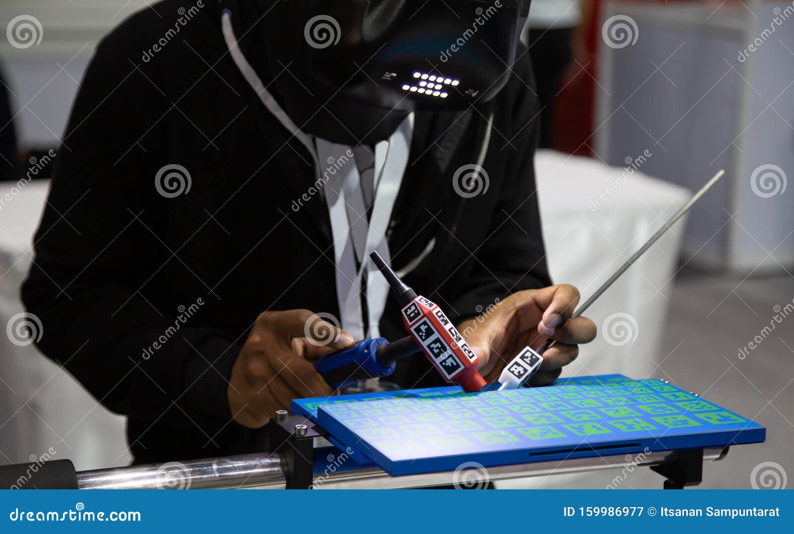 Welder Operate Welding Simulator Stock Image - Image of education ...