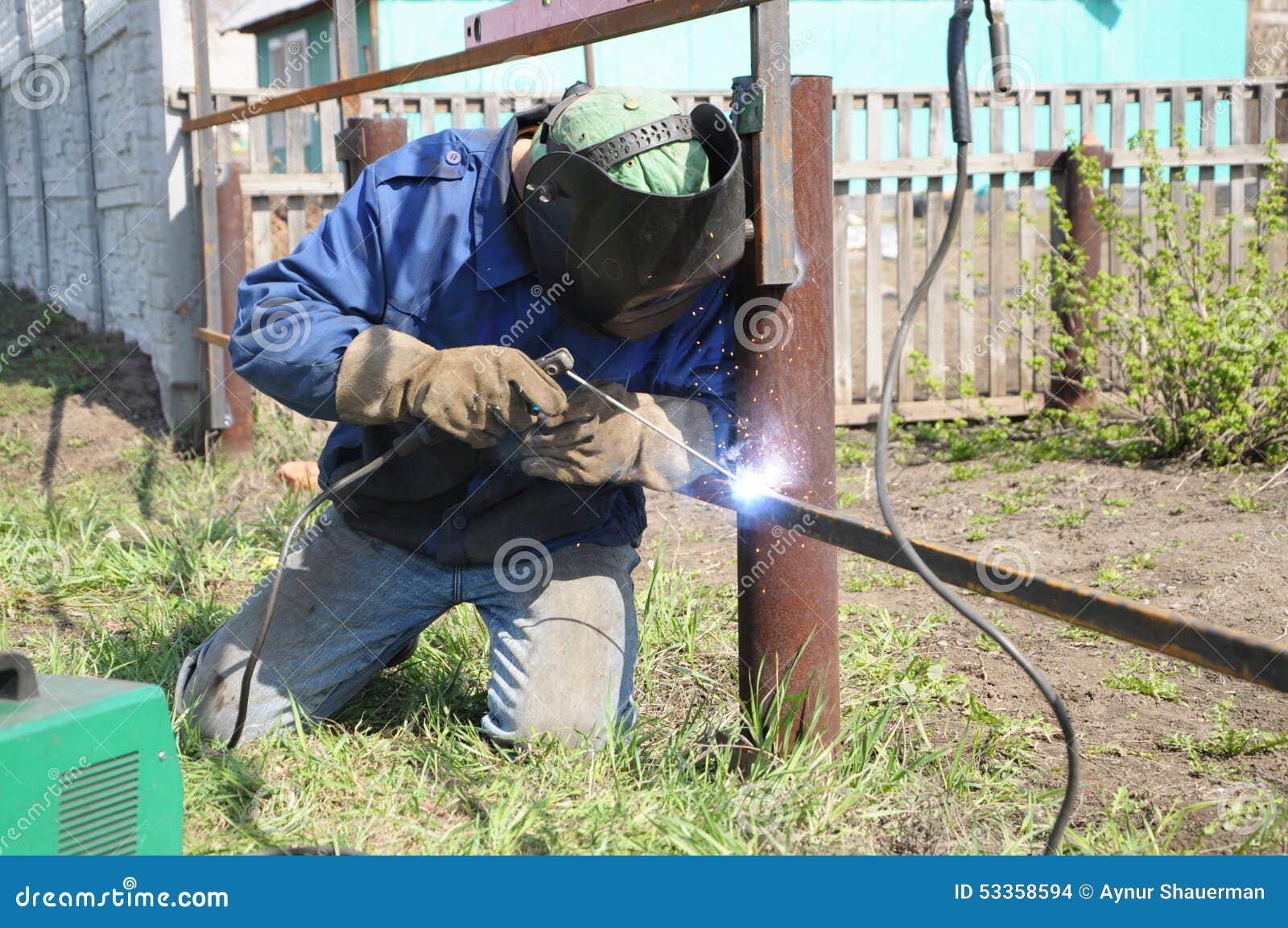 Welder outdoor stock photo. Image of forging, assembly - 53358594