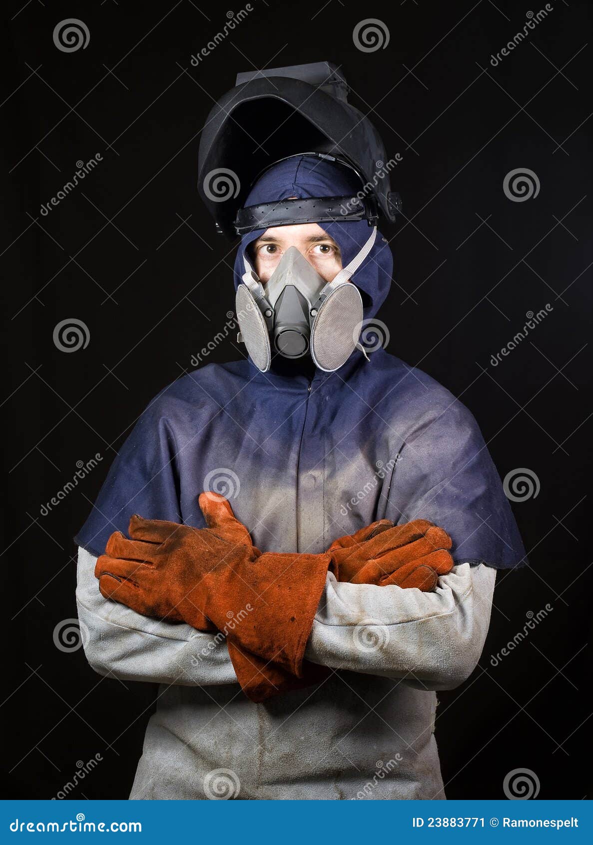 Welder Portrait stock image. Image of camera, vertical - 23883771