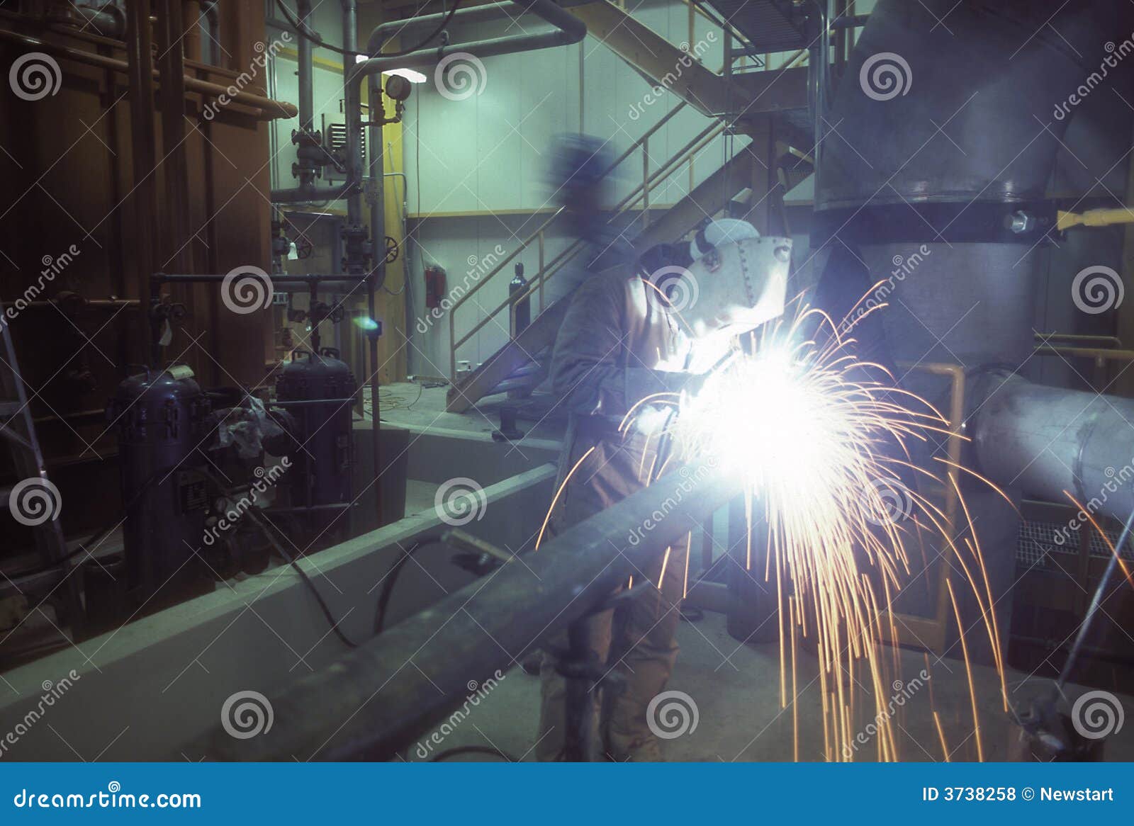 Welder at Power Plant stock photo. Image of working, worker - 3738258