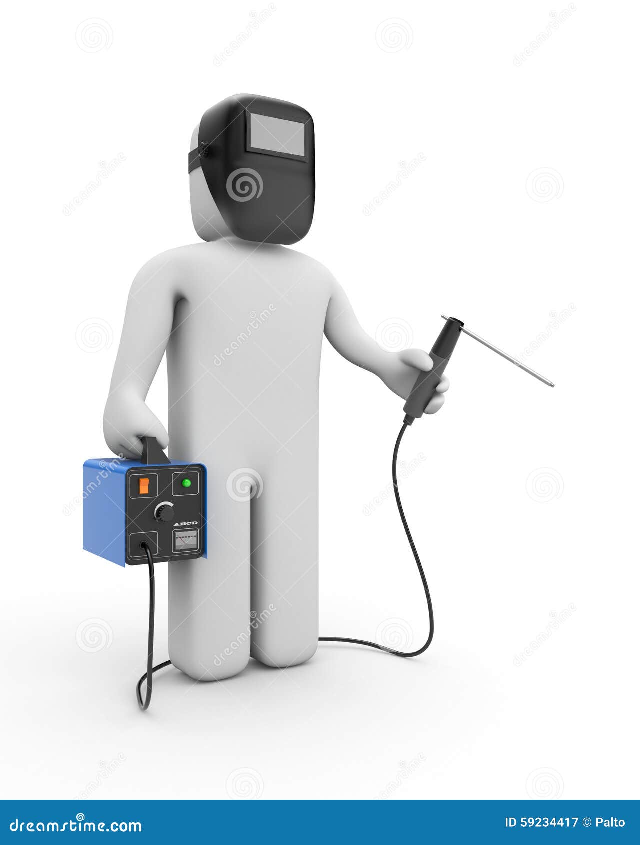 Welder In A Protective Mask At Work. Cartoon Vector Illustration ...