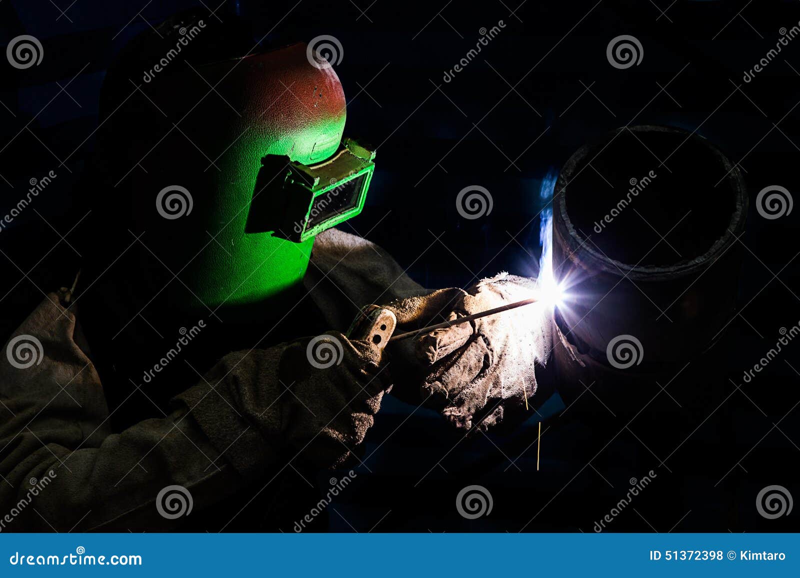 Welder Qualification Pipe with Shield Metal Arc Welding Stock Photo ...