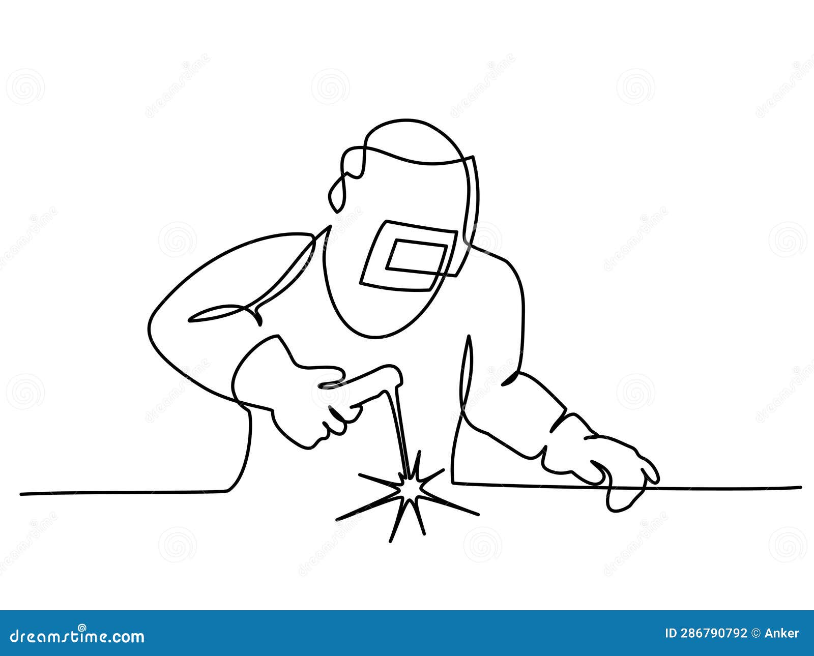 Welder Using Welding Machine in Construction Project Stock Illustration ...