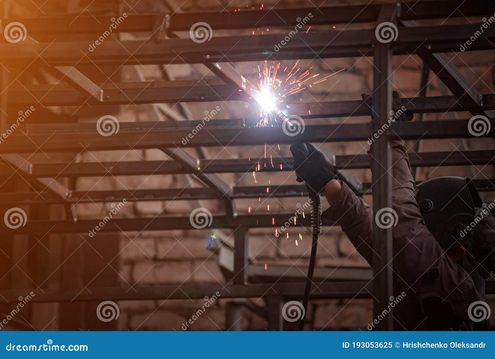Welder Weld Frame Iron Construction Stock Image - Image of business ...