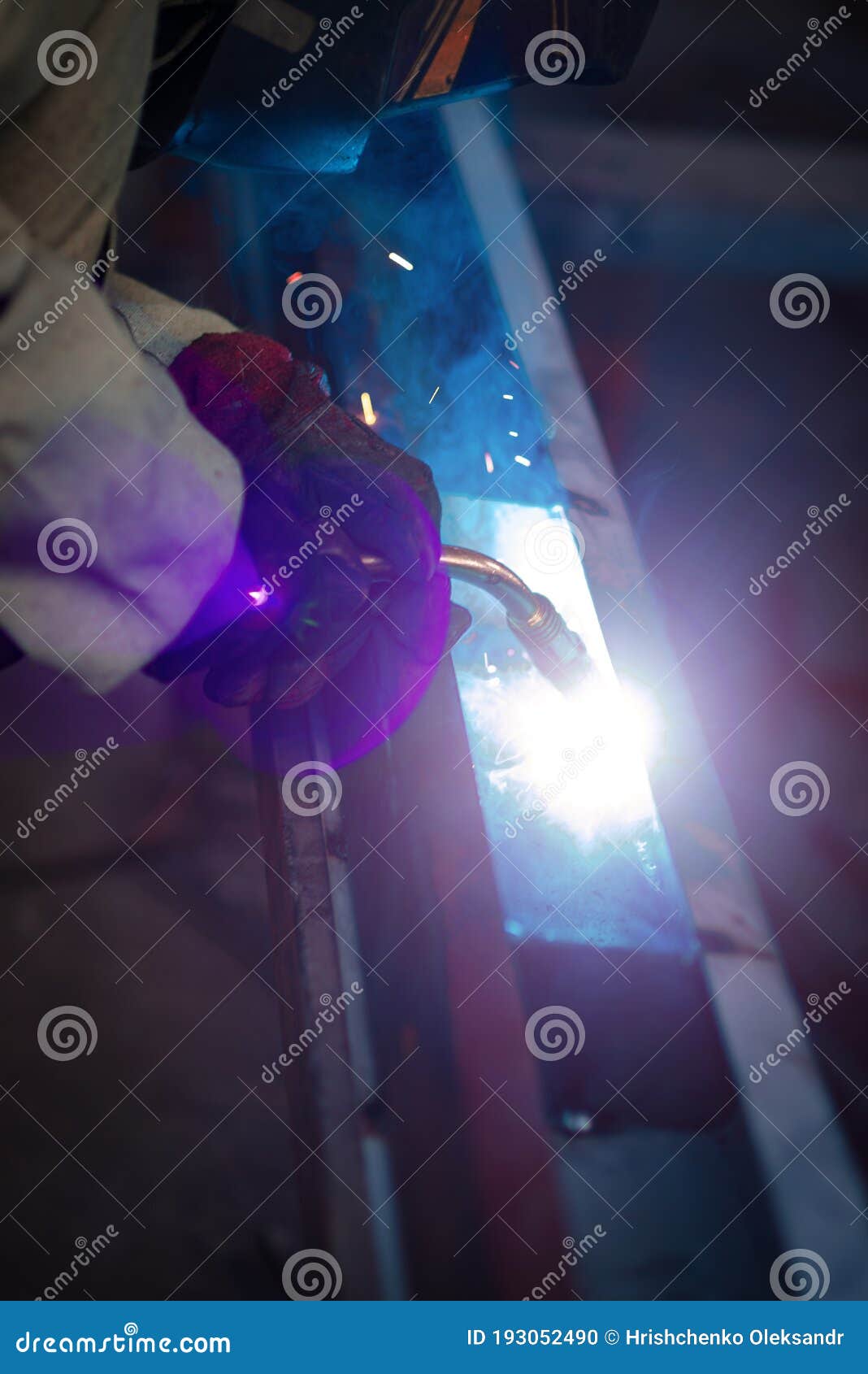 Welder Weld Root Weld From Inside Of Big Pipe Royalty-Free Stock ...