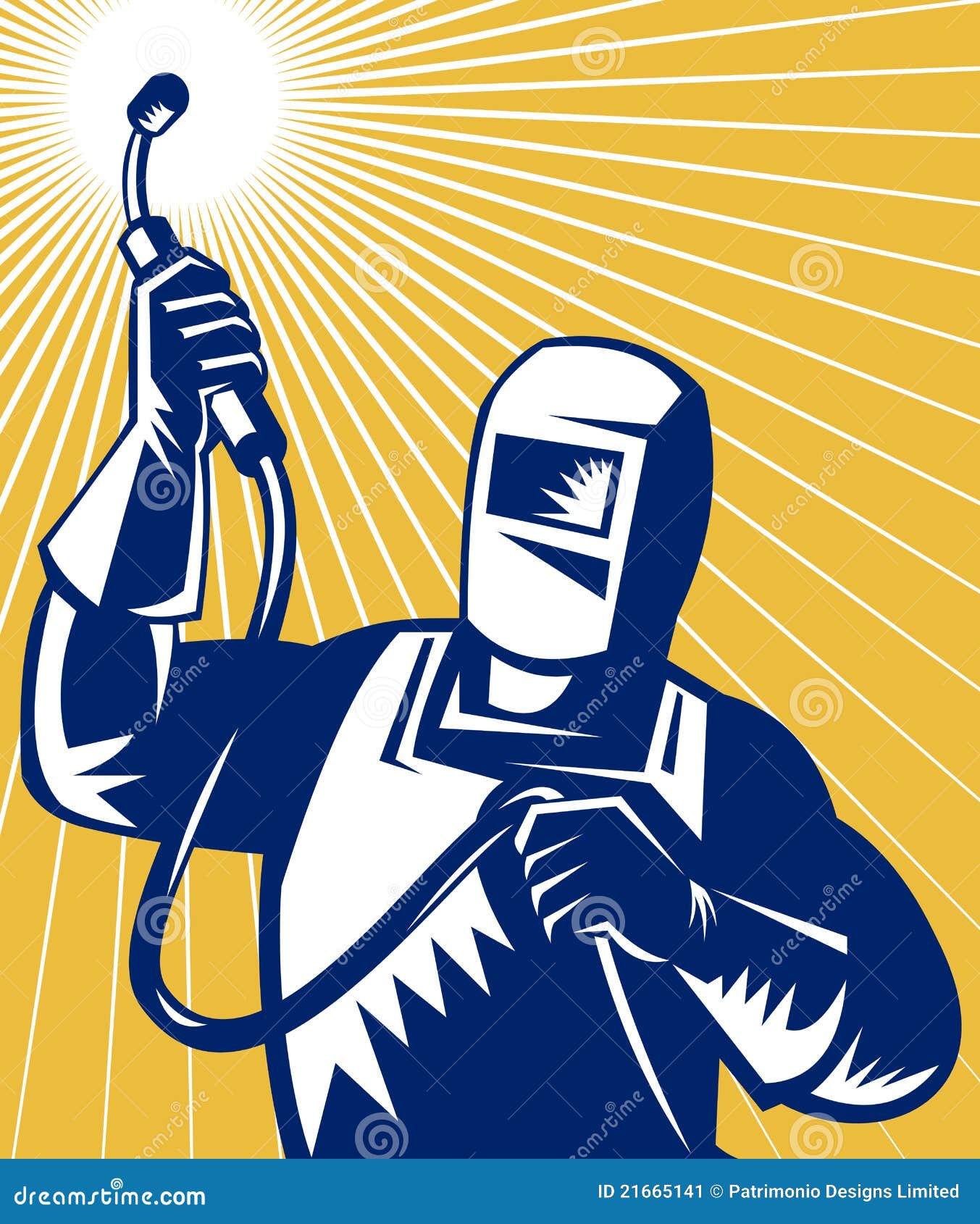 Welder Tig Welding Front View Oval Retro Black And White Vector ...