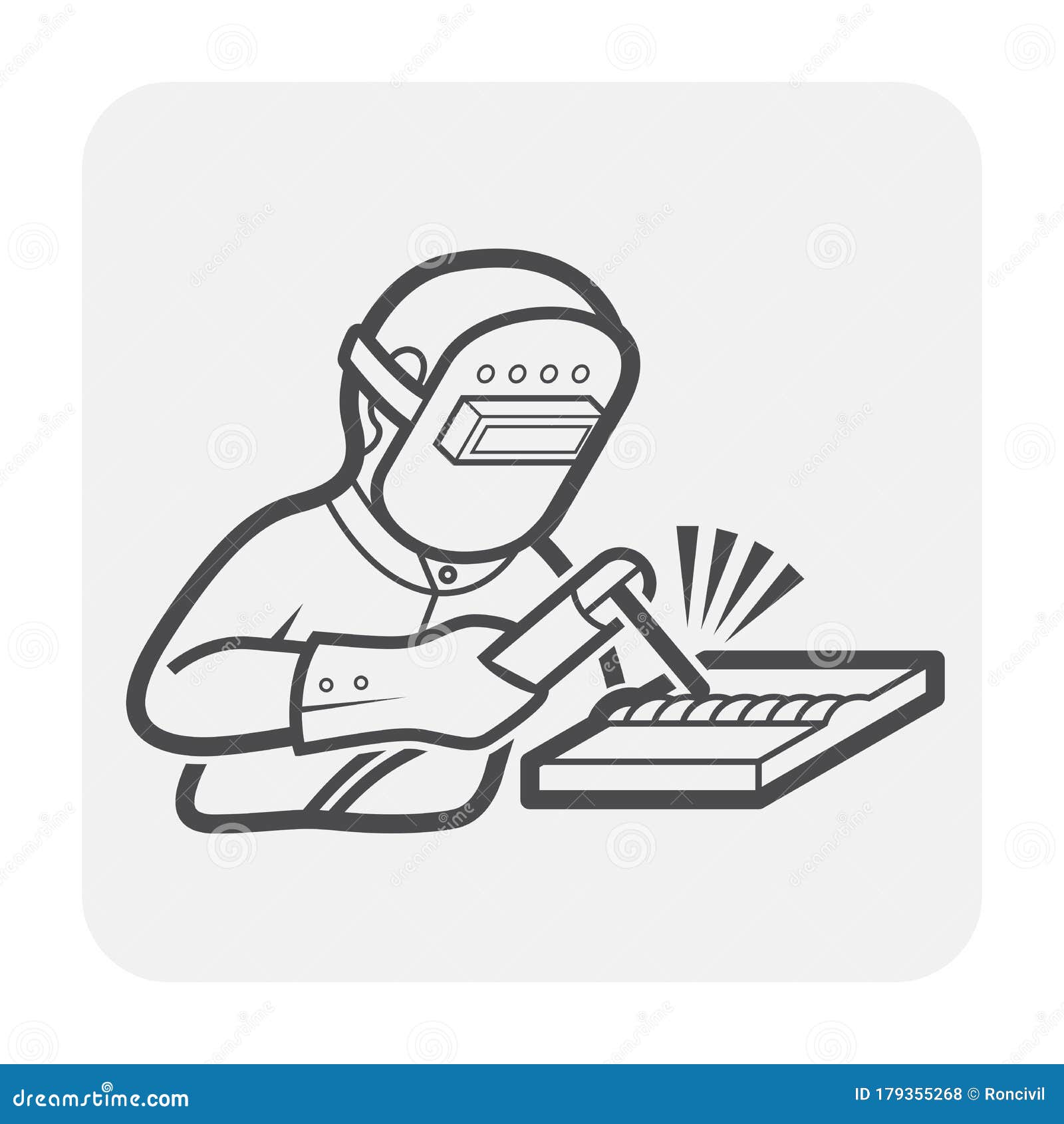 Welder welding icon stock vector. Illustration of electrodes - 179355268