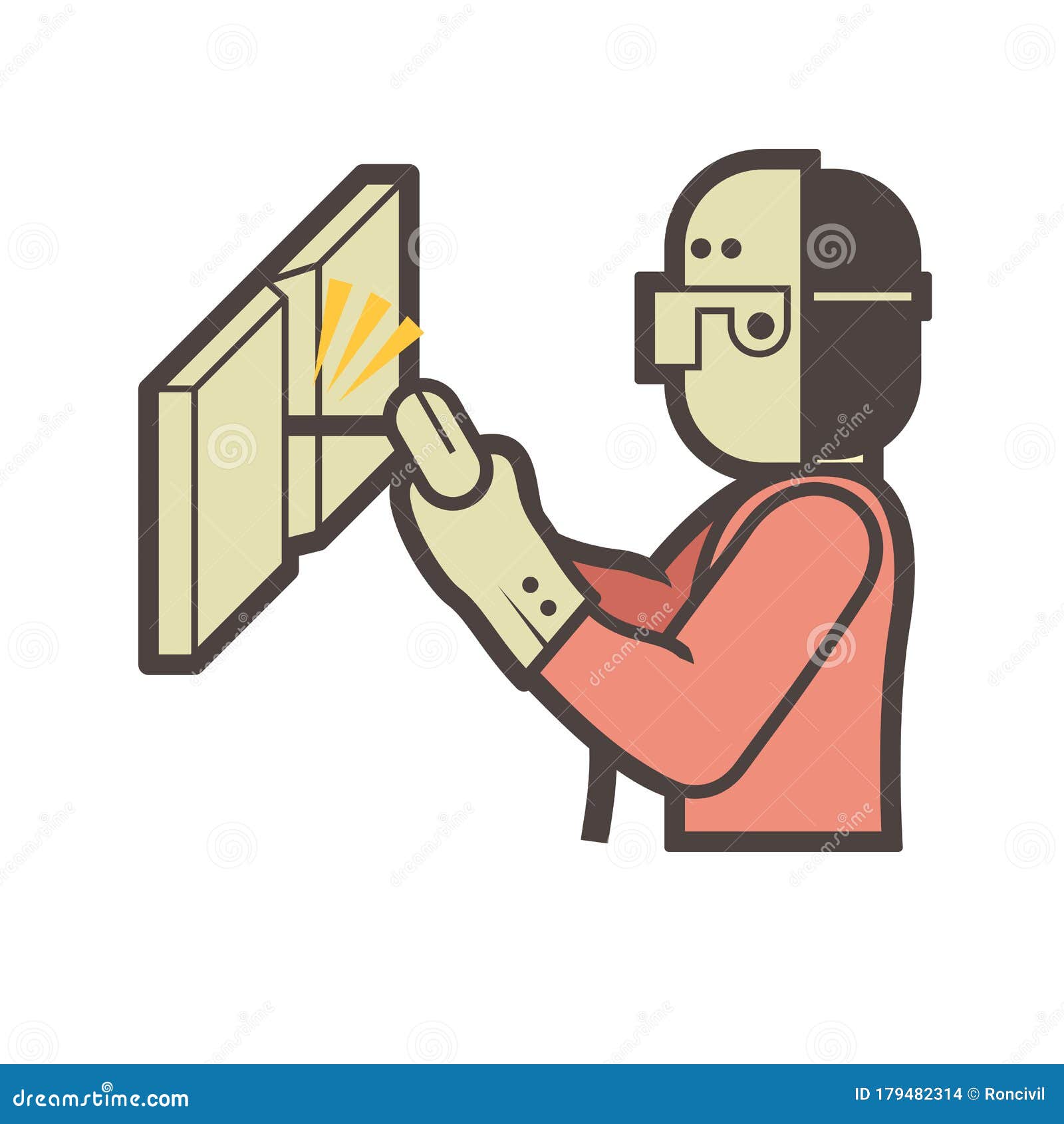 Welder welding icon stock vector. Illustration of male - 179482314