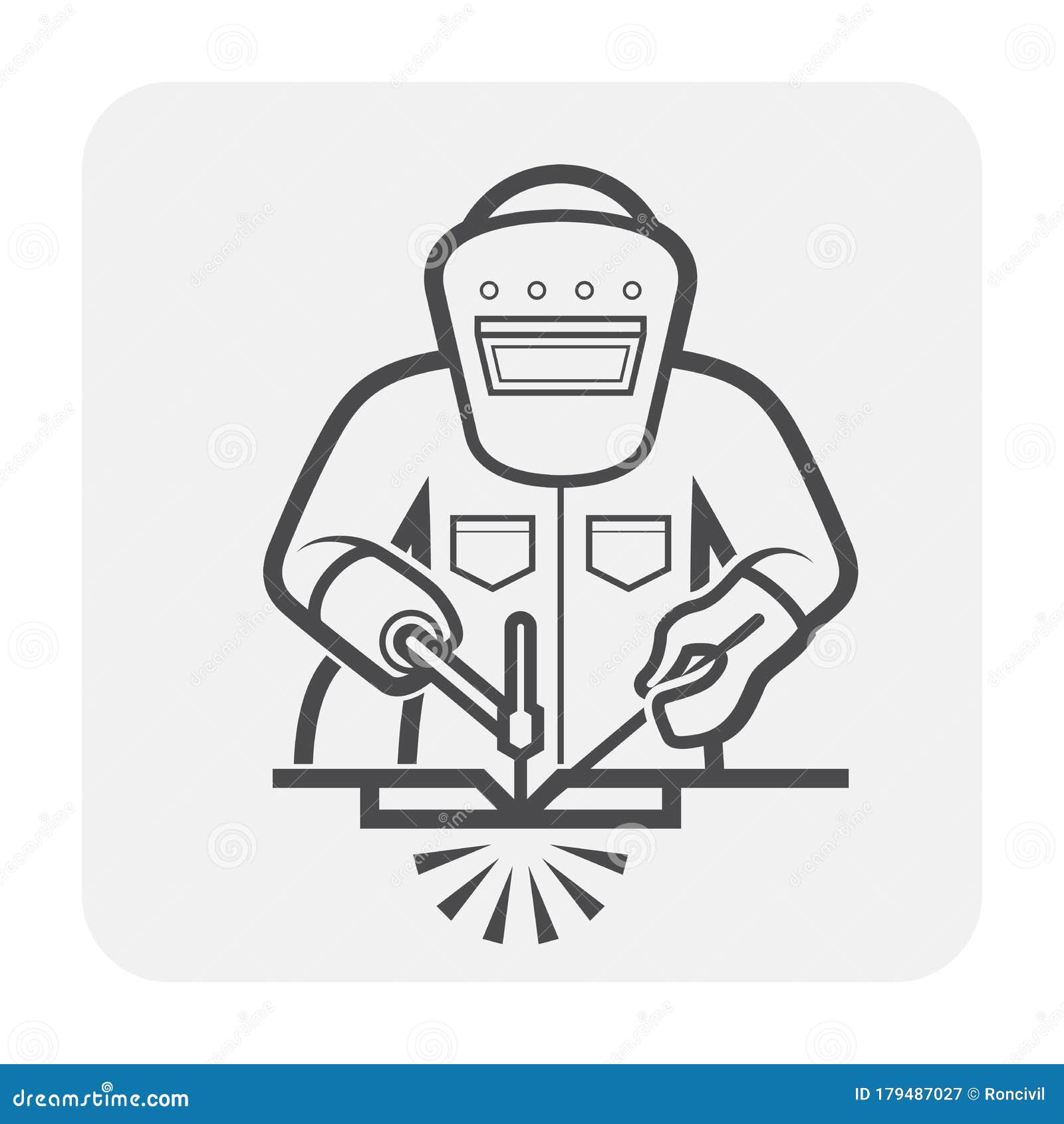 Welder welding icon stock vector. Illustration of protection - 179487027