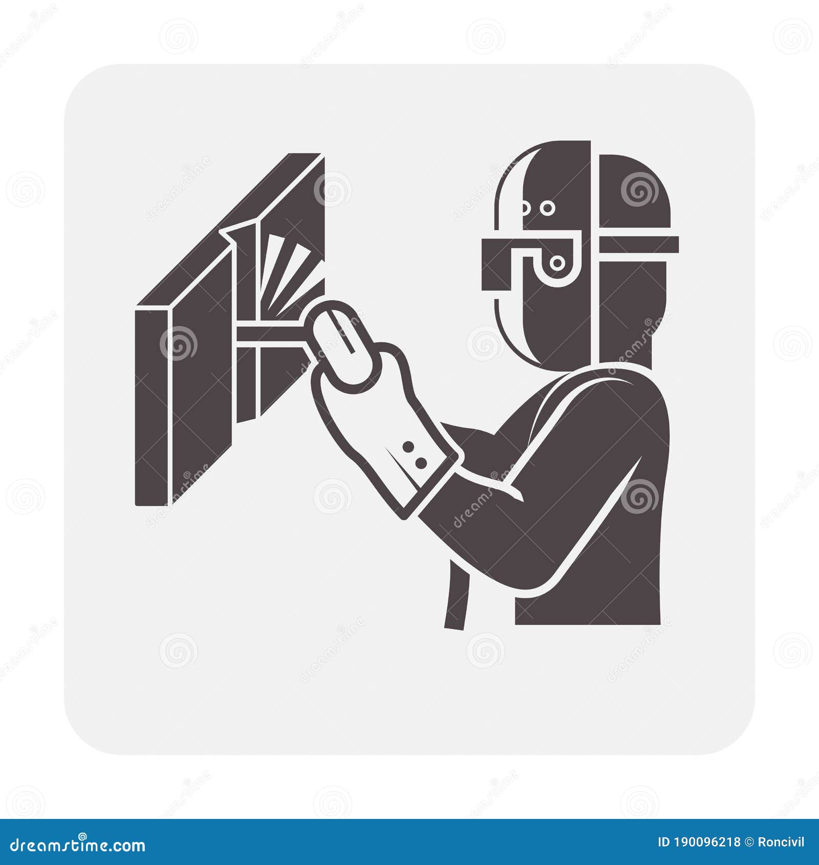 Welder welding icon stock vector. Illustration of sign - 190096218